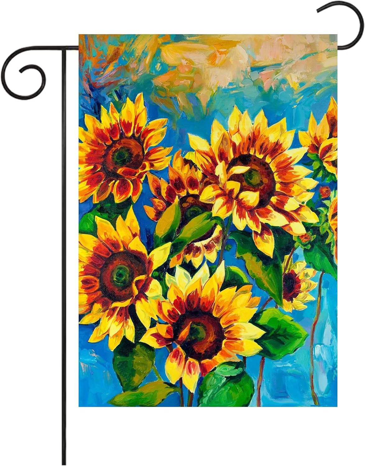 Oil Painting of Sunflowers on Canvas Garden Flag 12 x 18 Inch, Double ...