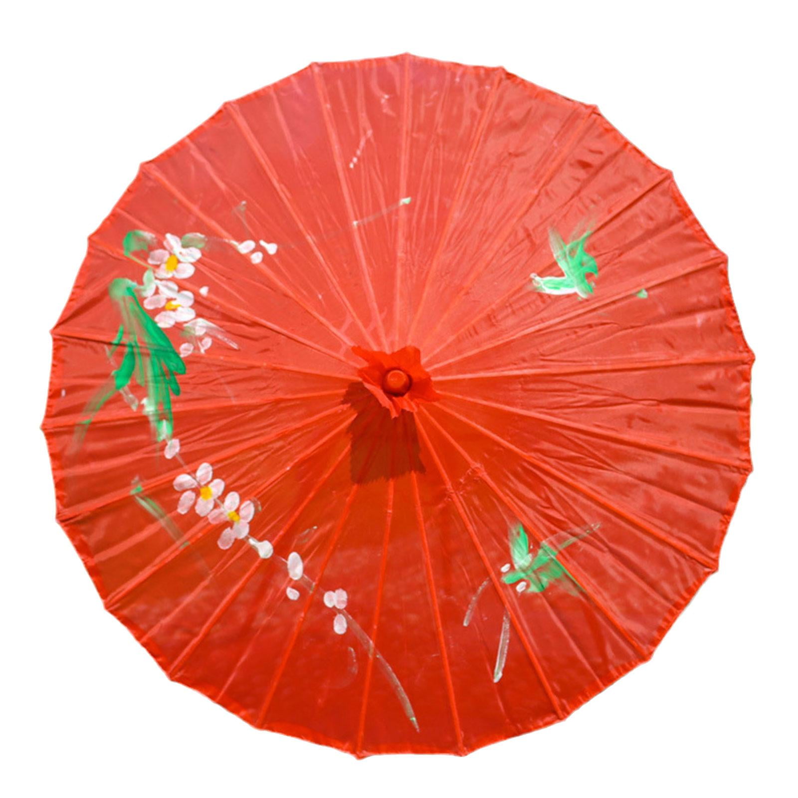 Oil Paper Painted Umbrella, Flower Pattern Chinese Cloth Umbrella ...