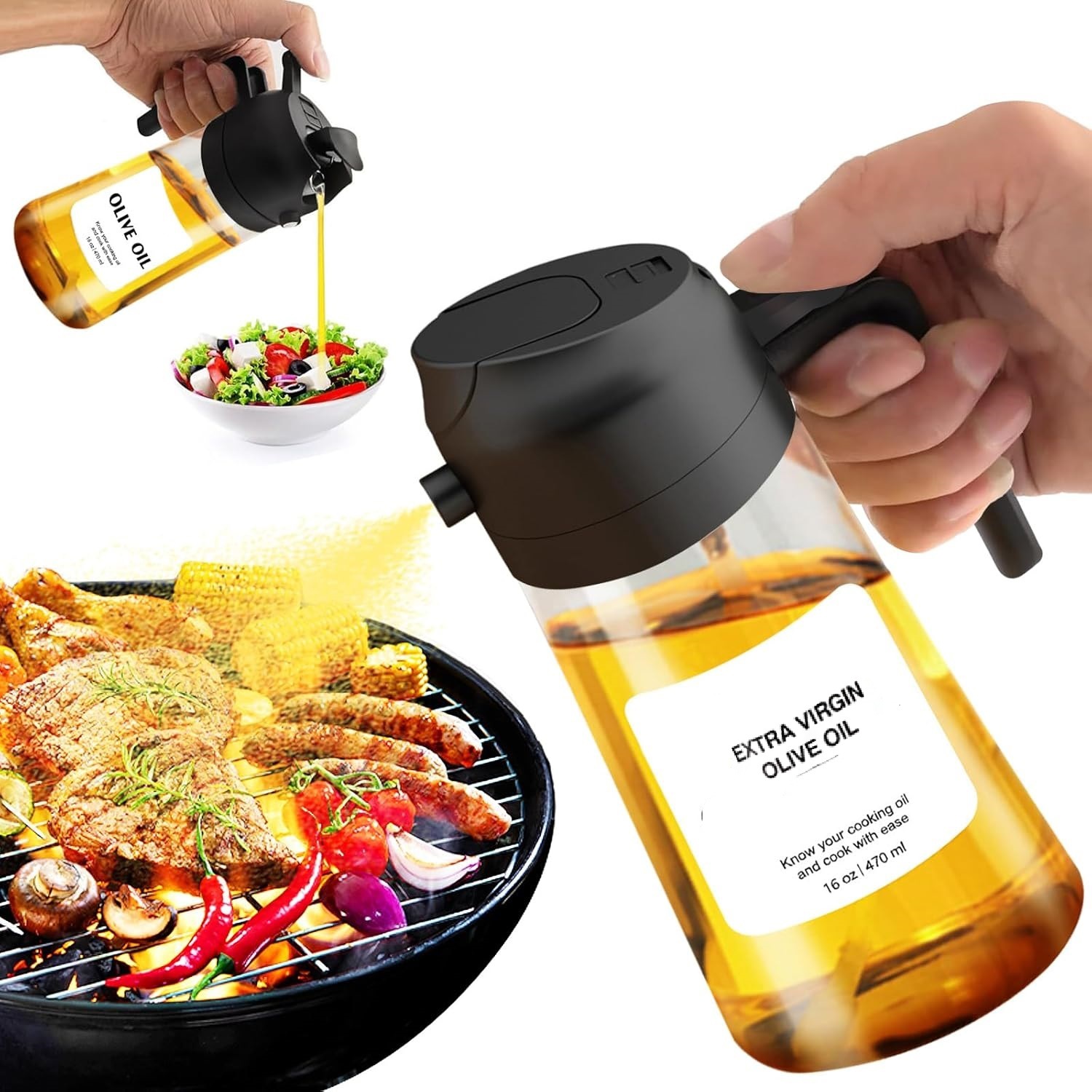 Oil Pot Kitchen Household Oil Spray Bottle Spray Pour Dual-purpose Oil ...