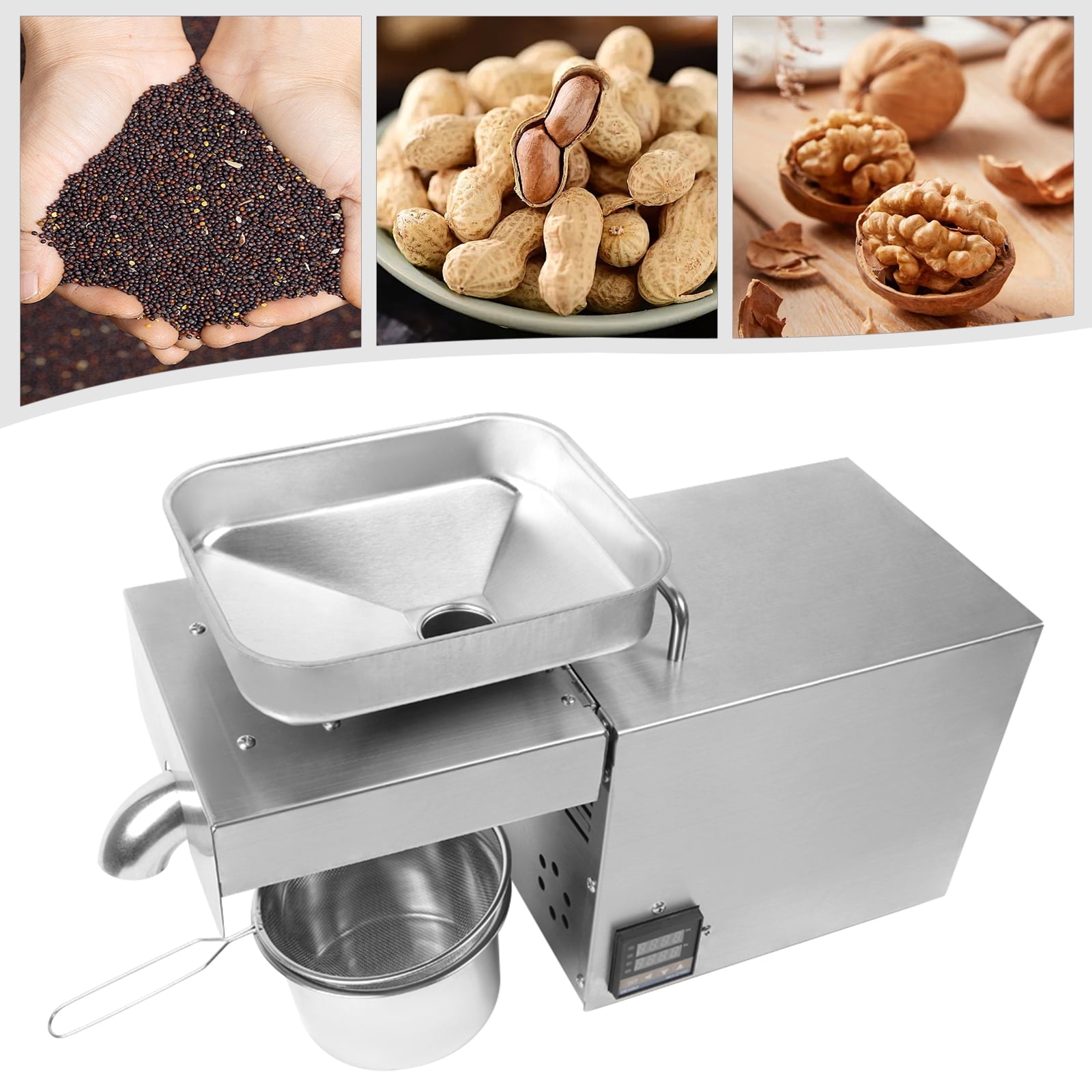 Automatic Oil Press Machine, 610 W Cold/Hot Press Oil Extractor Organic ...