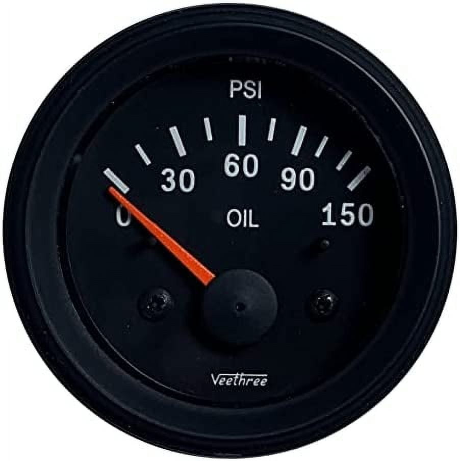 Oil Pressure Gauge (0-150PSI) 24V - Electrical (Black dial/Black bezel ...