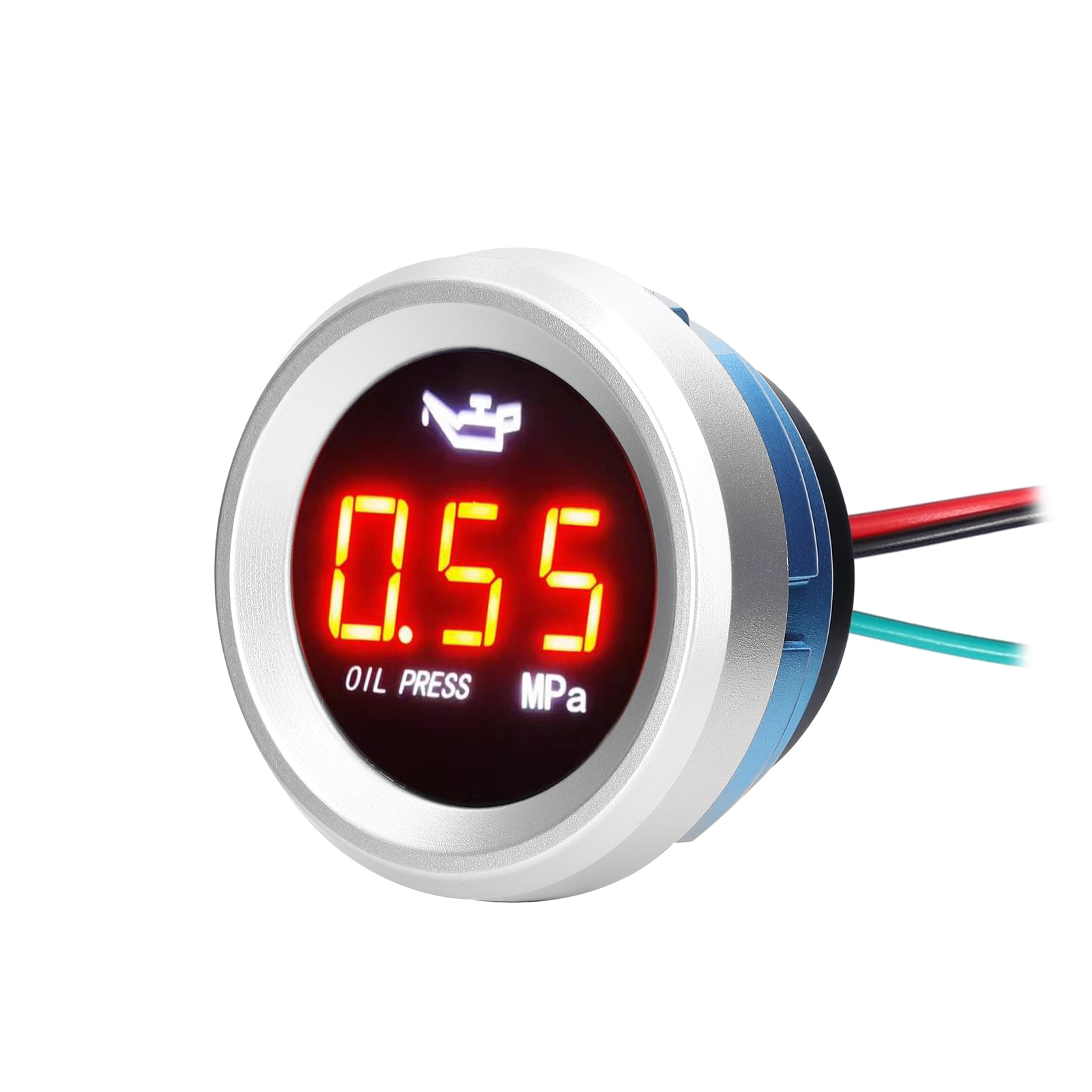 Oil Pressure Gauge,Meter Press 9-35v With Alarm 0-1.00mpa Mewmewcat Pressure With Alarm Press 9 ...