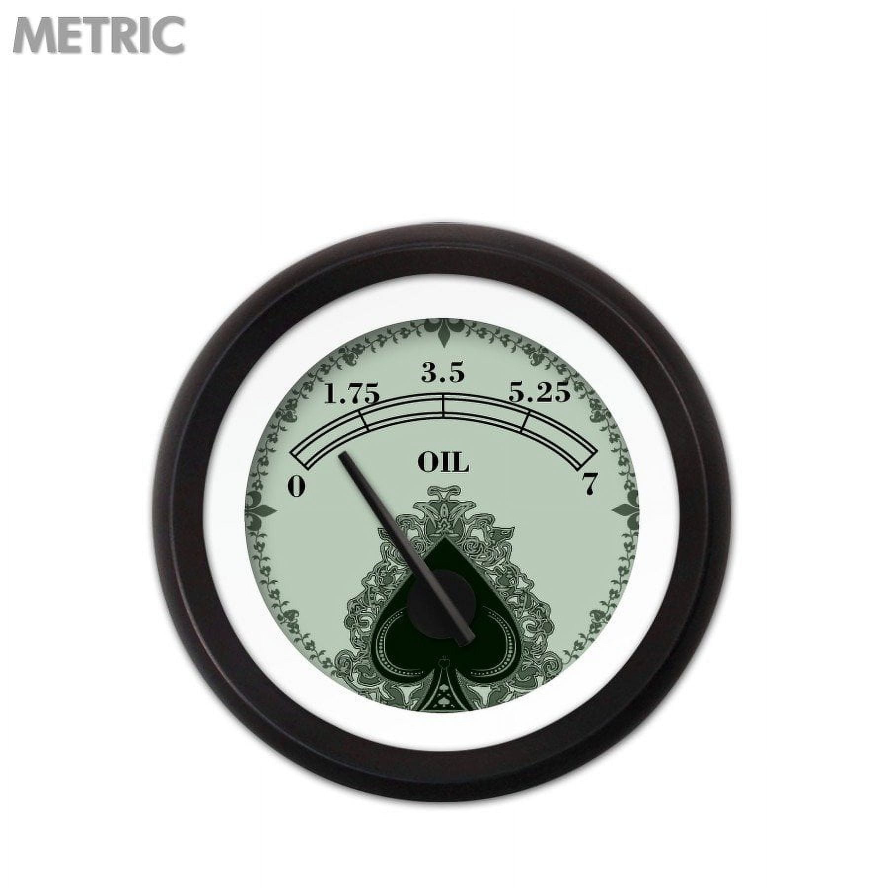 Oil Pressure Gauge-Metric Spade Series Black Modern Needles Black Trim ...
