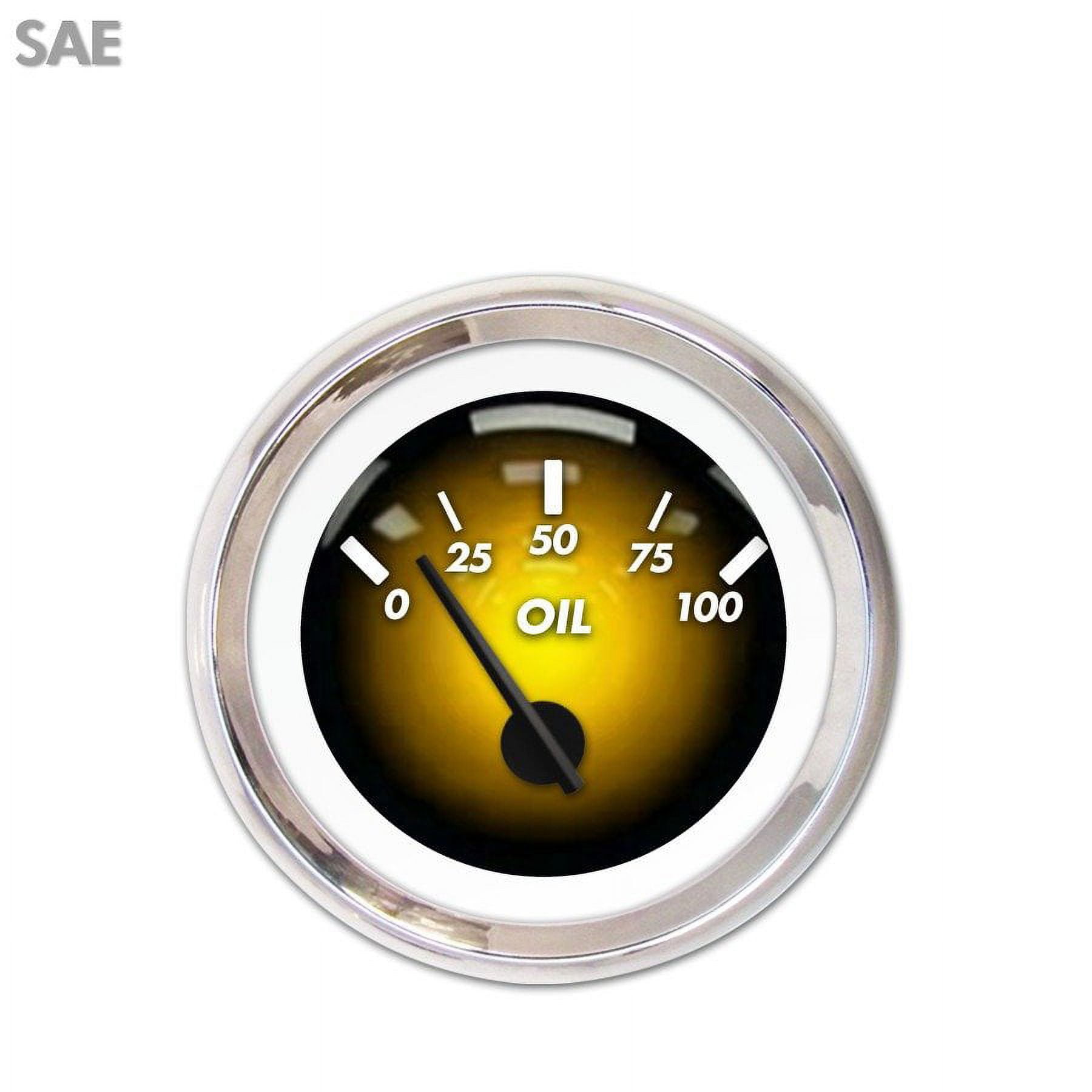 Oil Pressure Gauge - SAE Pulsar Amber, Black Modern Needles, Chrome ...