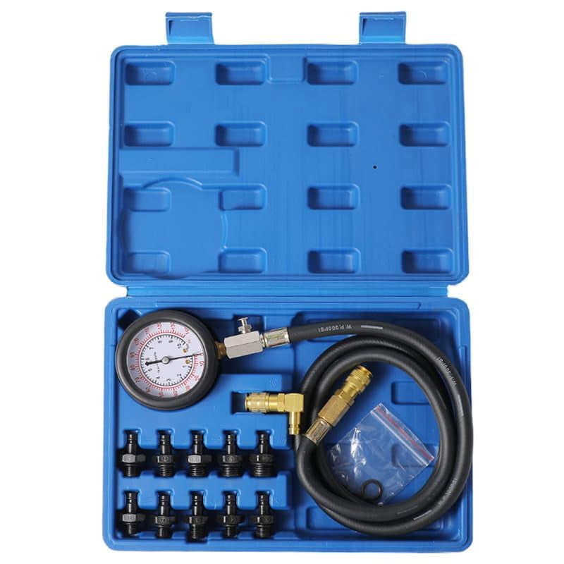 Oil Pressure Tester Tool, Oil Pressure Gauge kit, 0-140 PSI Pressure ...