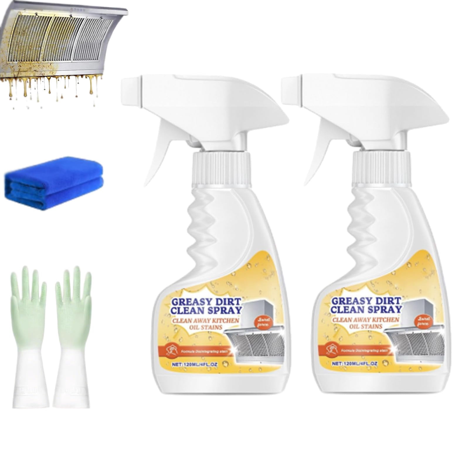 Oil Removal Cleaning Spray, Multifunctional Powerful Kitchen Foam ...