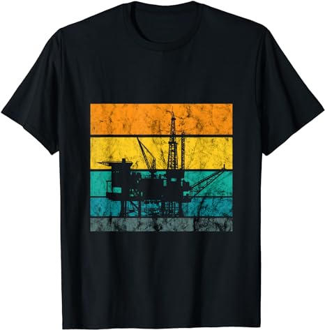 Oil Rig Oildrilling Retro Vintage Oilfield Worker Oilman T-Shirt ...