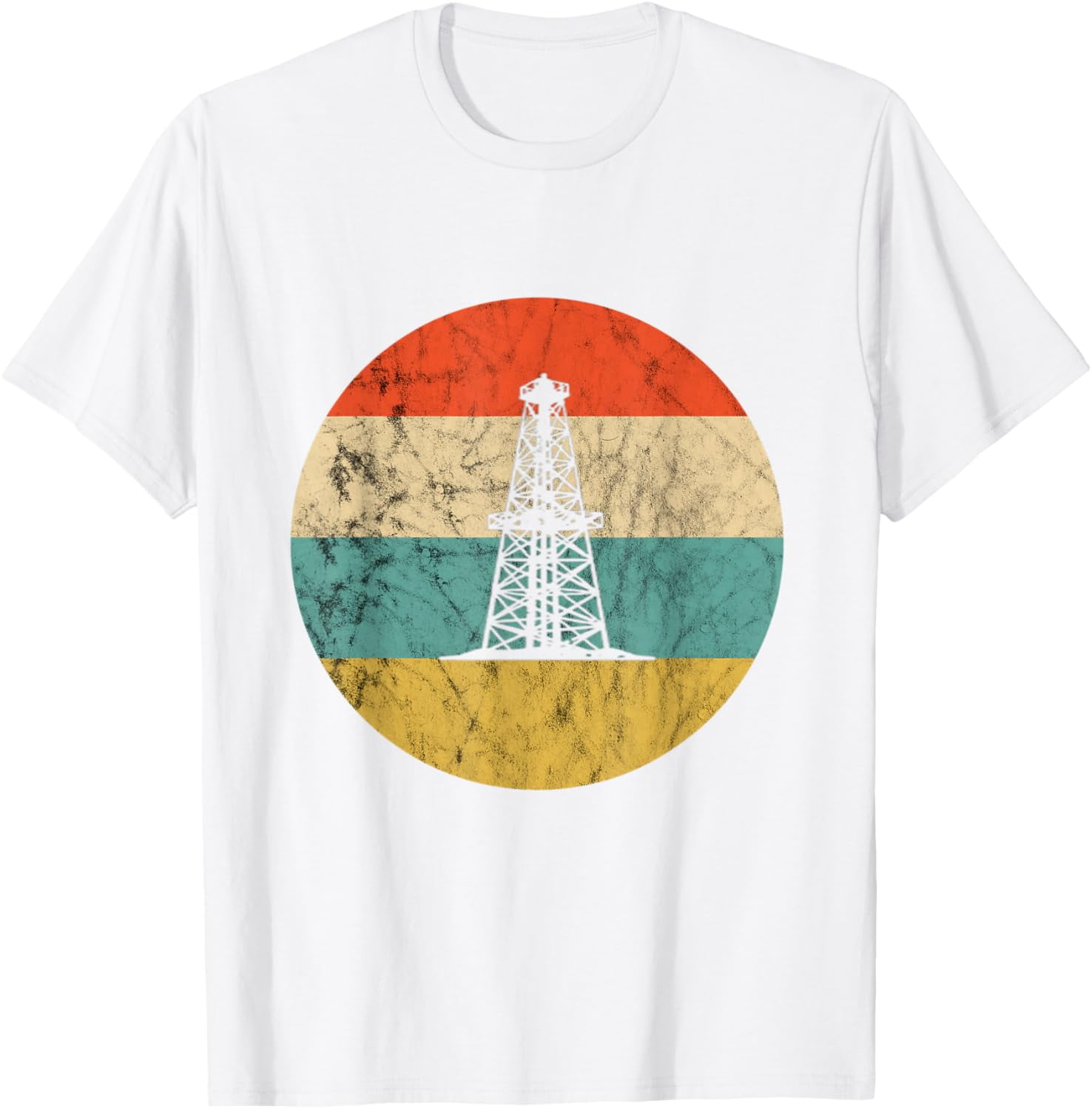 Oil Rig Vintage Retro Oil Driller Oilman Oilfield Worker T-Shirt ...