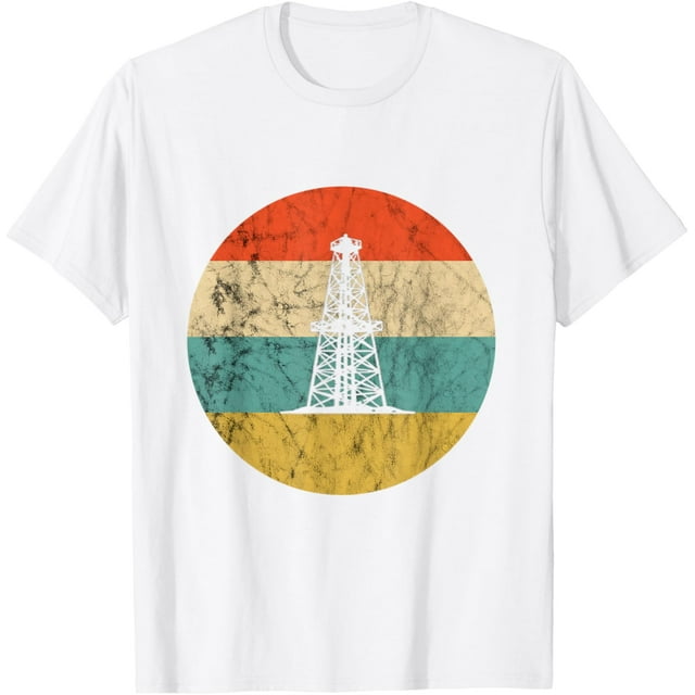 Oil Rig Vintage Retro Oil Driller Oilman Oilfield Worker T-Shirt ...