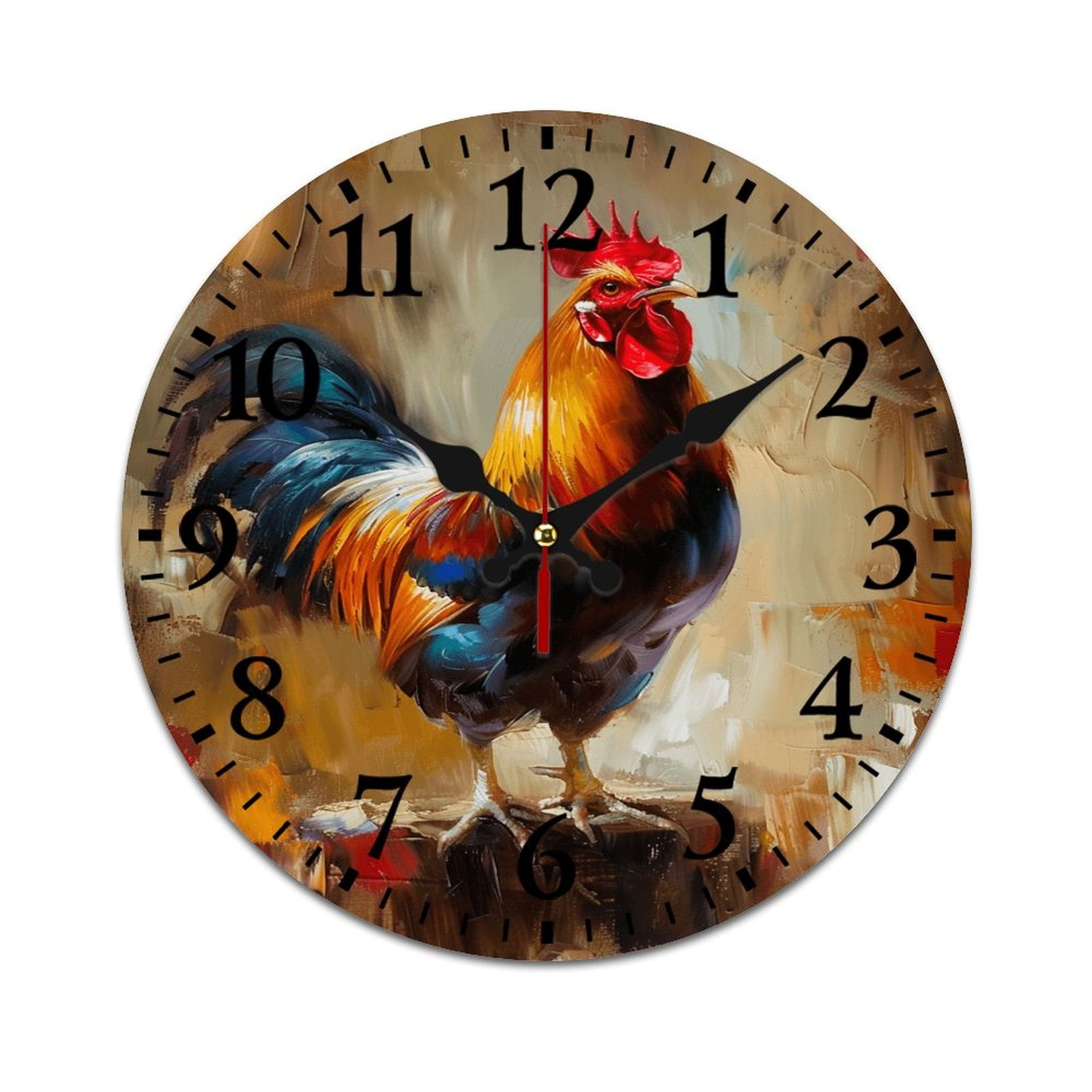 Oil Rooster Wall Clock Modern Design Clocks Wall Hanging Home Office ...