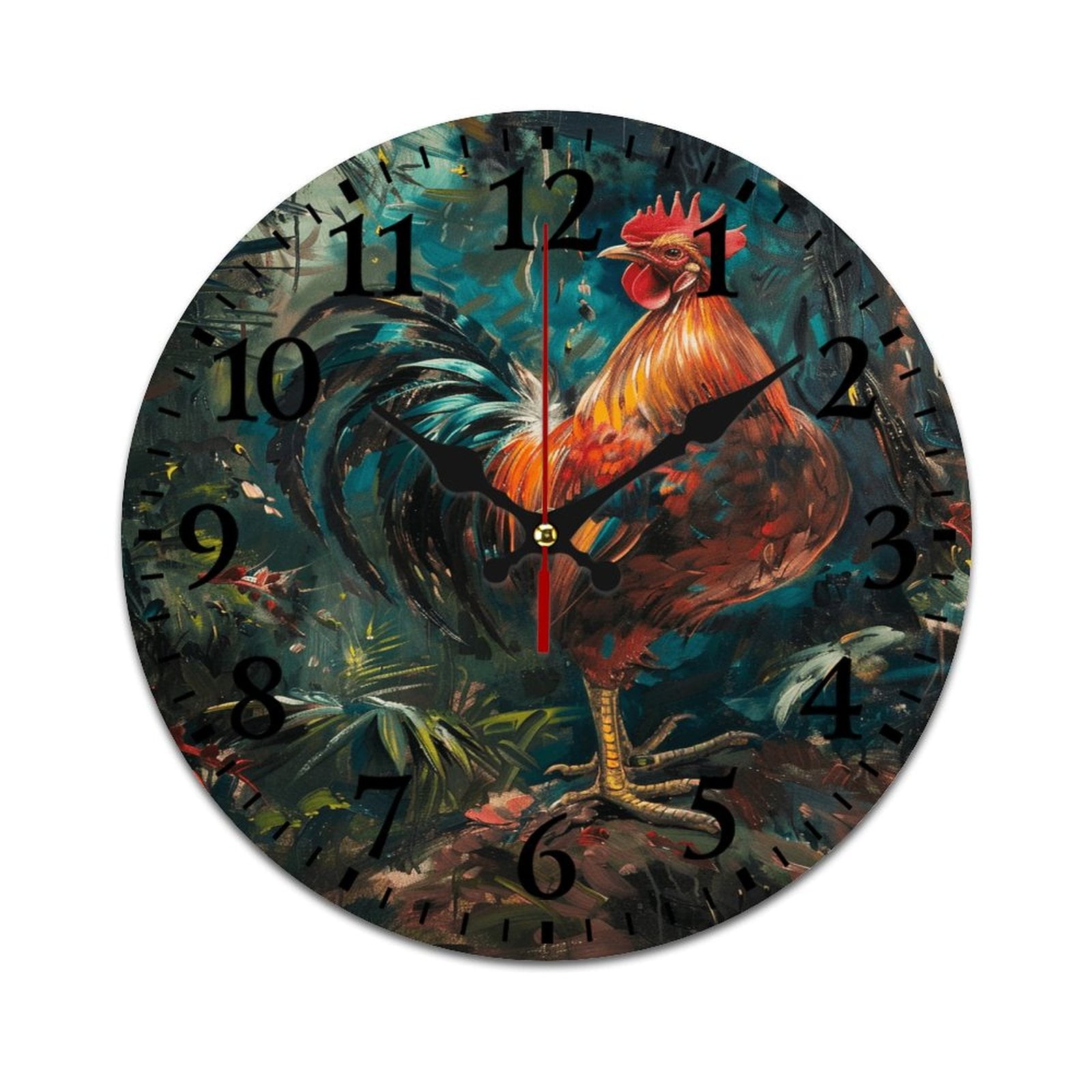 Oil Rooster Wall Clock Modern Design Clocks Wall Hanging Home Office ...