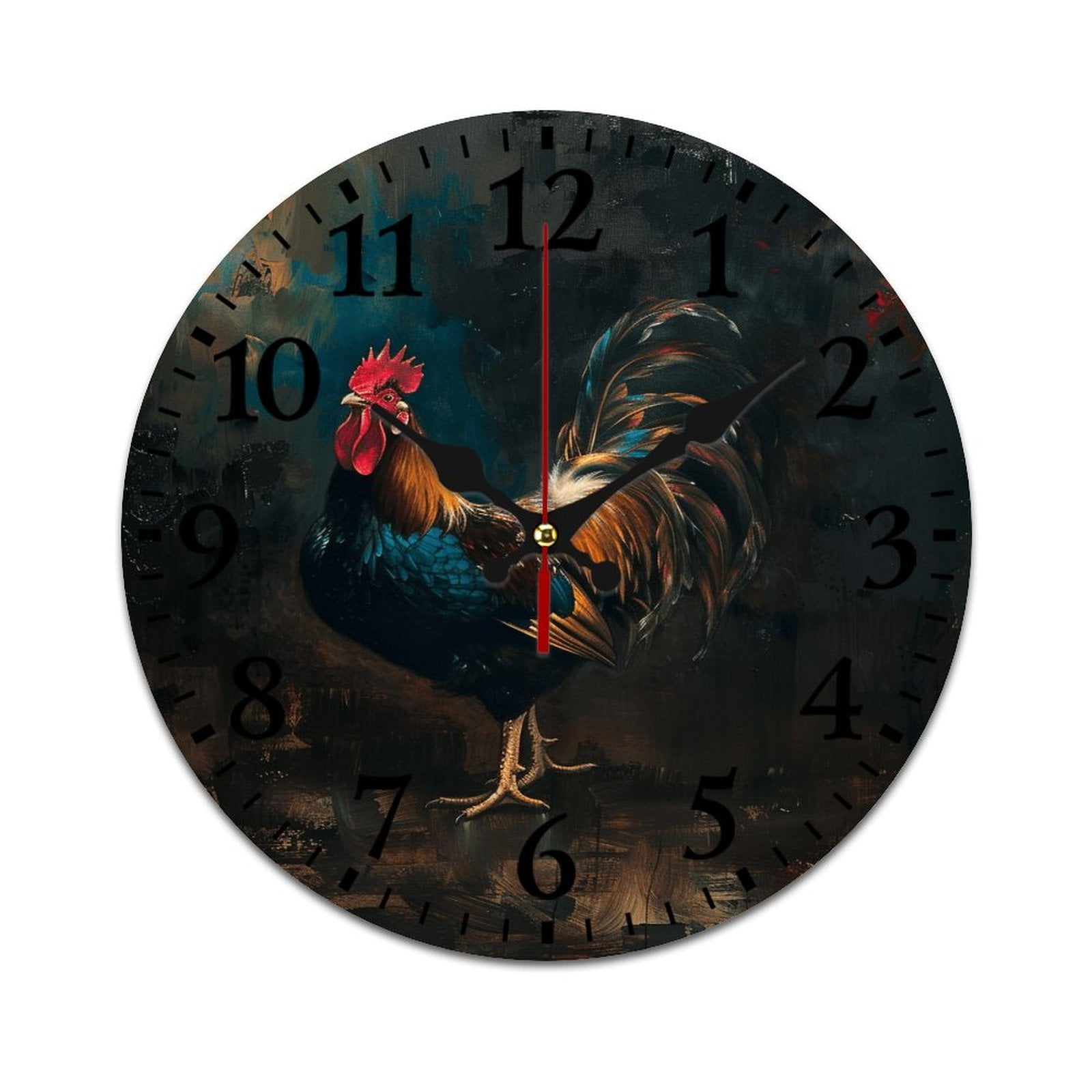 Oil Rooster Wall Clock Modern Design Clocks Wall Hanging Home Office ...