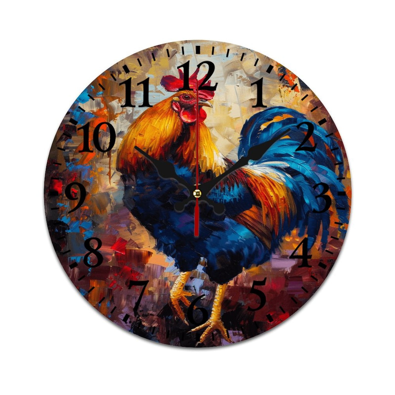 Oil Rooster Wall Clock Modern Design Clocks Wall Hanging Home Office ...