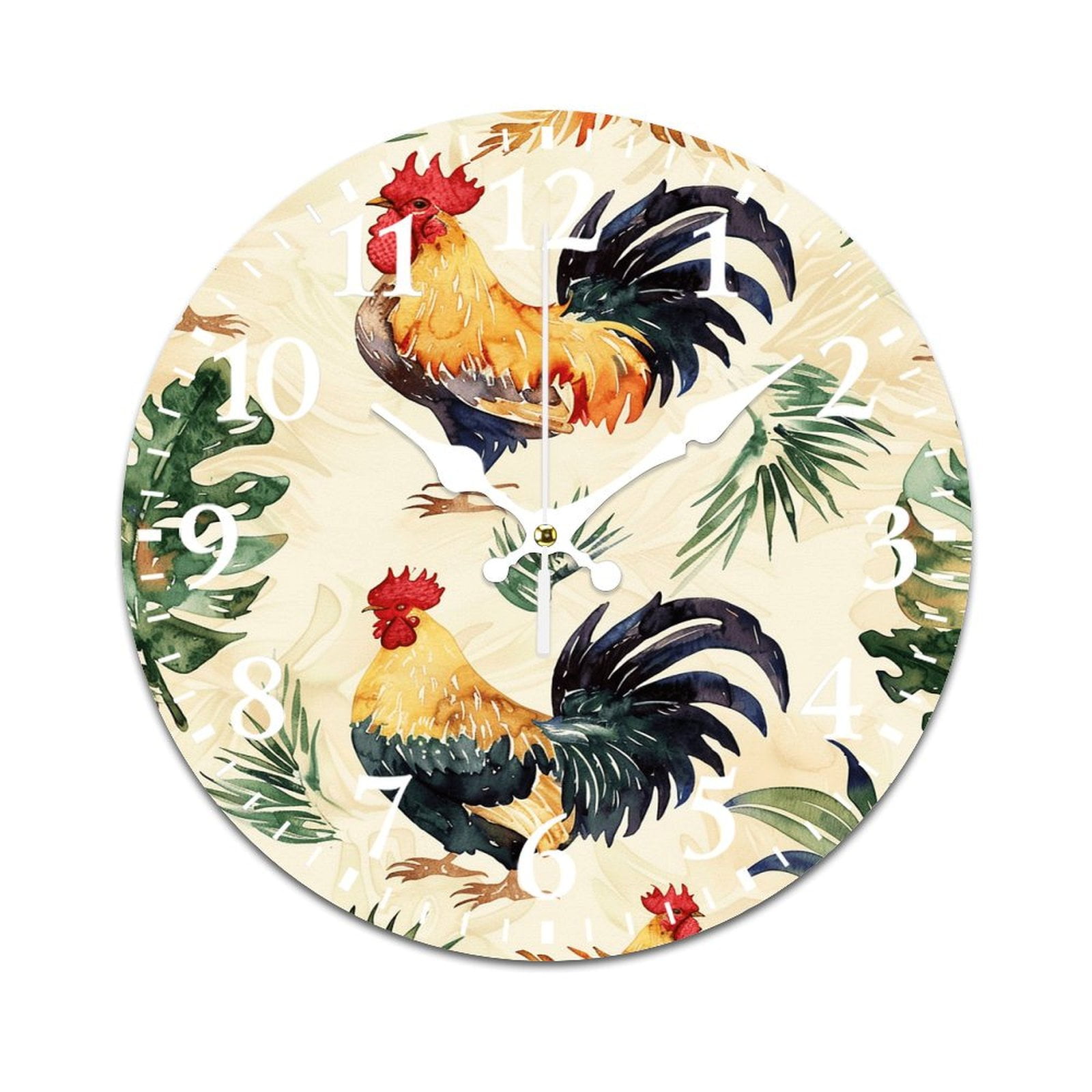 Oil Rooster Wall Clock Modern Design Clocks Wall Hanging Home Office ...