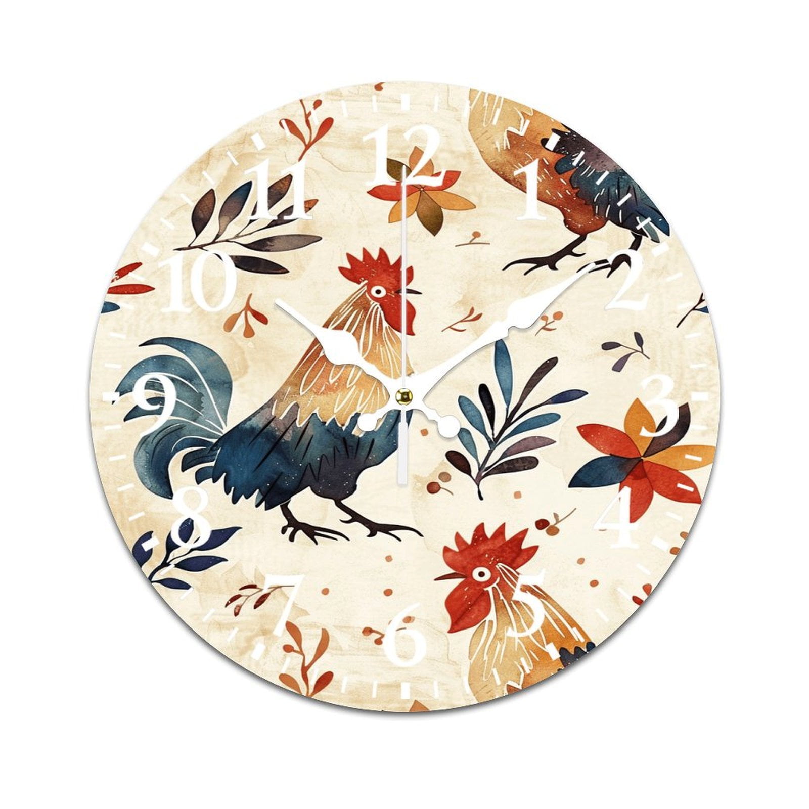 Oil Rooster Wall Clock Modern Design Clocks Wall Hanging Home Office ...