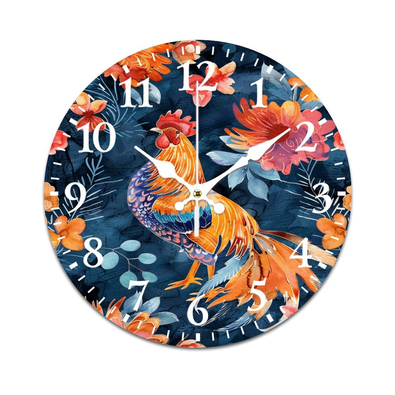 Oil Rooster Wall Clock Modern Design Clocks Wall Hanging Home Office ...
