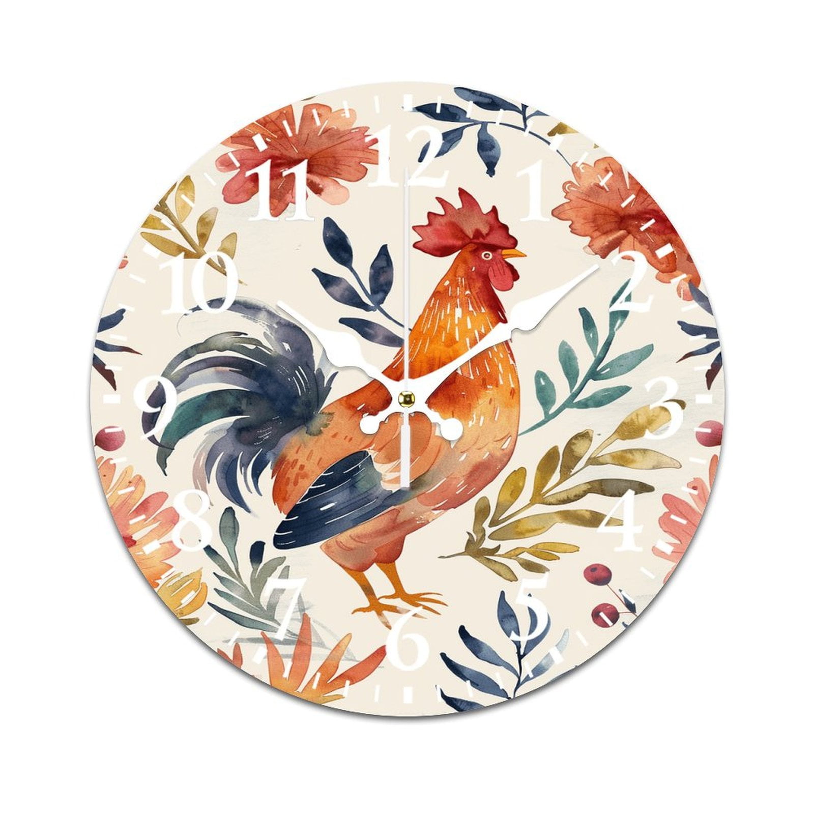 Oil Rooster Wall Clock Modern Design Clocks Wall Hanging Home Office ...