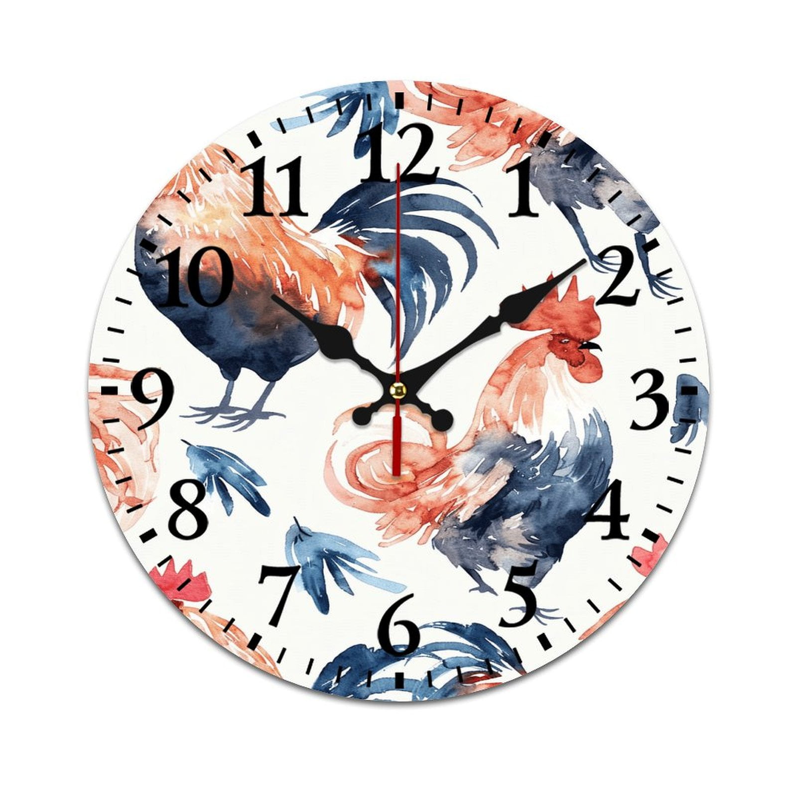 Oil Rooster Wall Clock Modern Design Clocks Wall Hanging Home Office ...