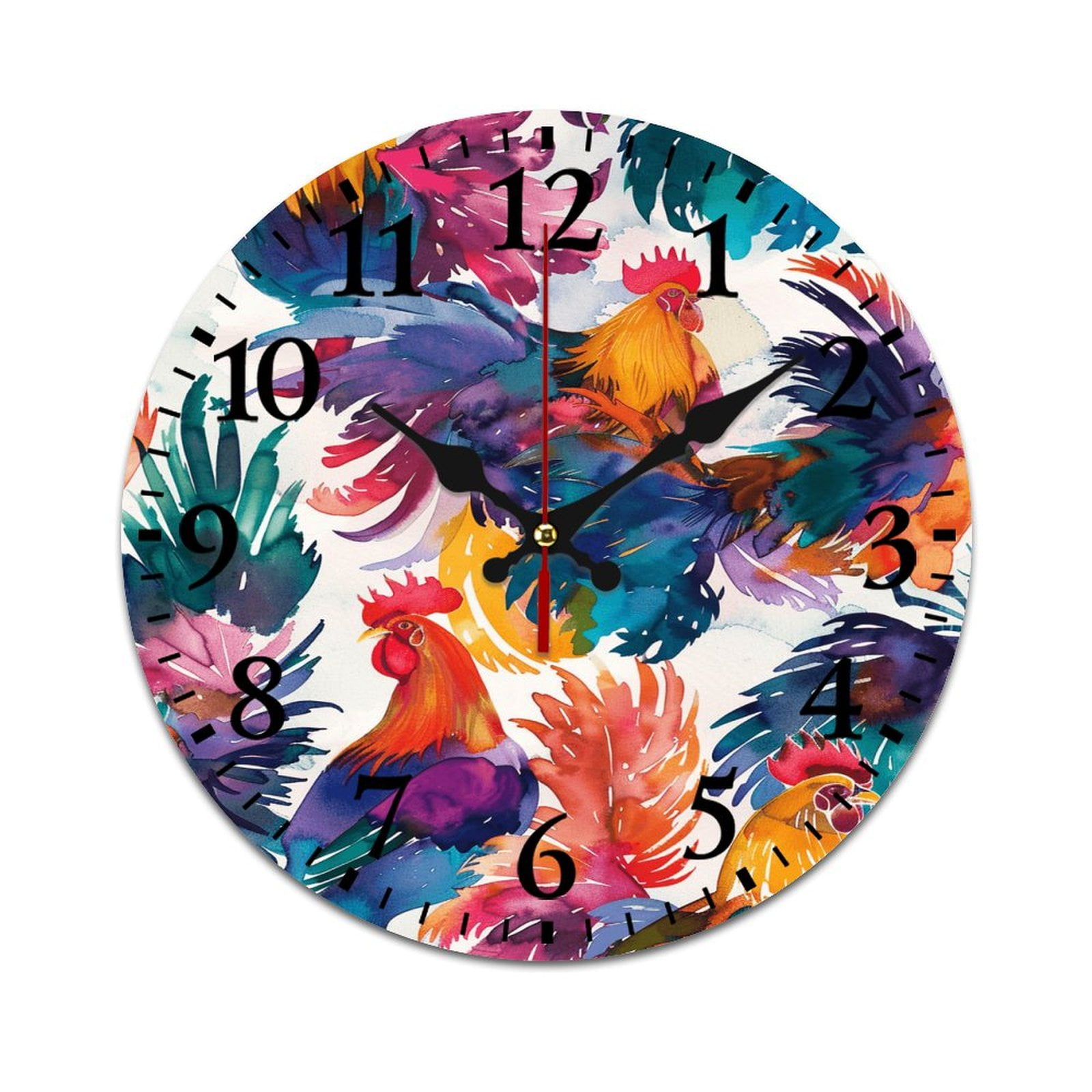 Oil Rooster Wall Clock Modern Design Clocks Wall Hanging Home Office ...