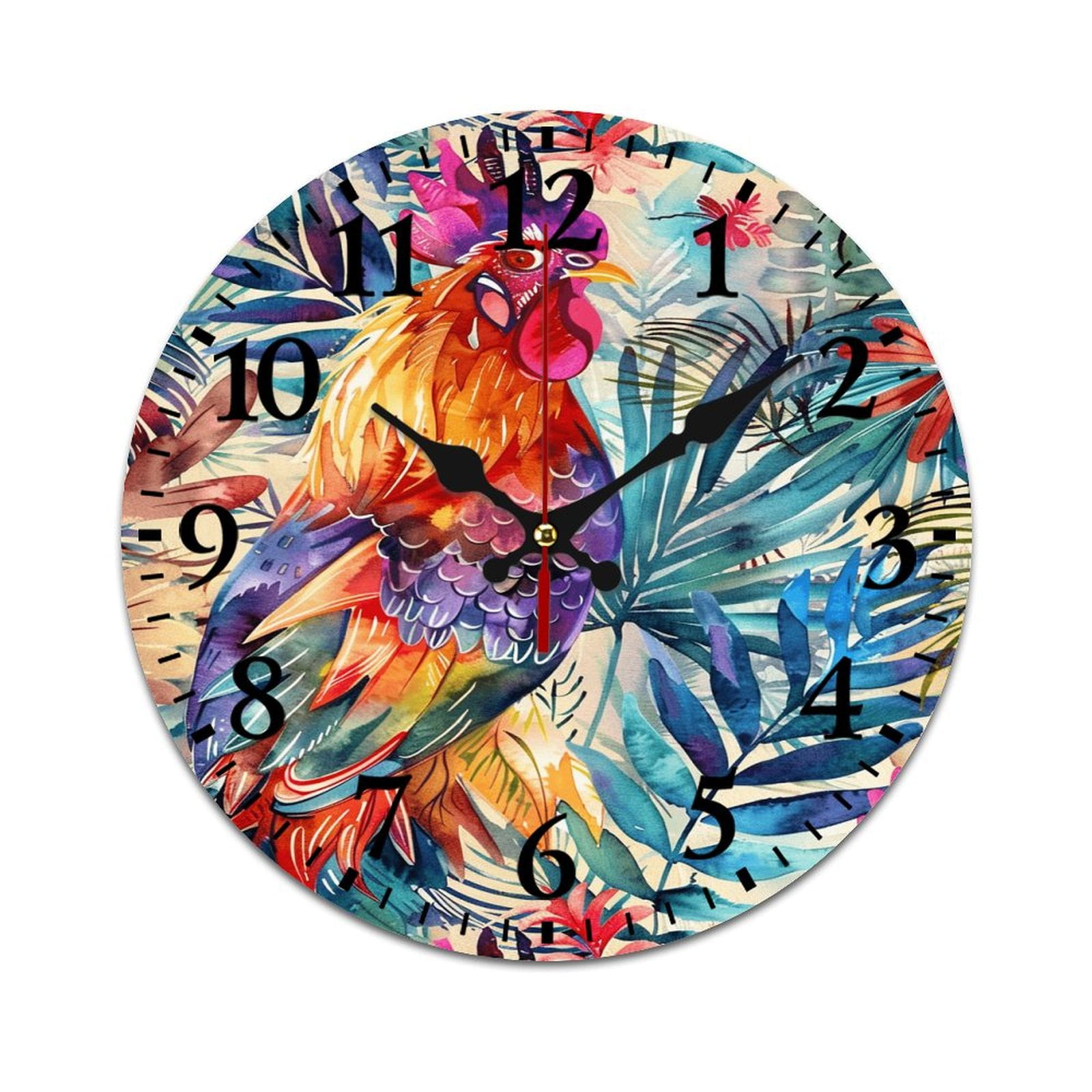 Oil Rooster Wall Clock Modern Design Clocks Wall Hanging Home Office ...