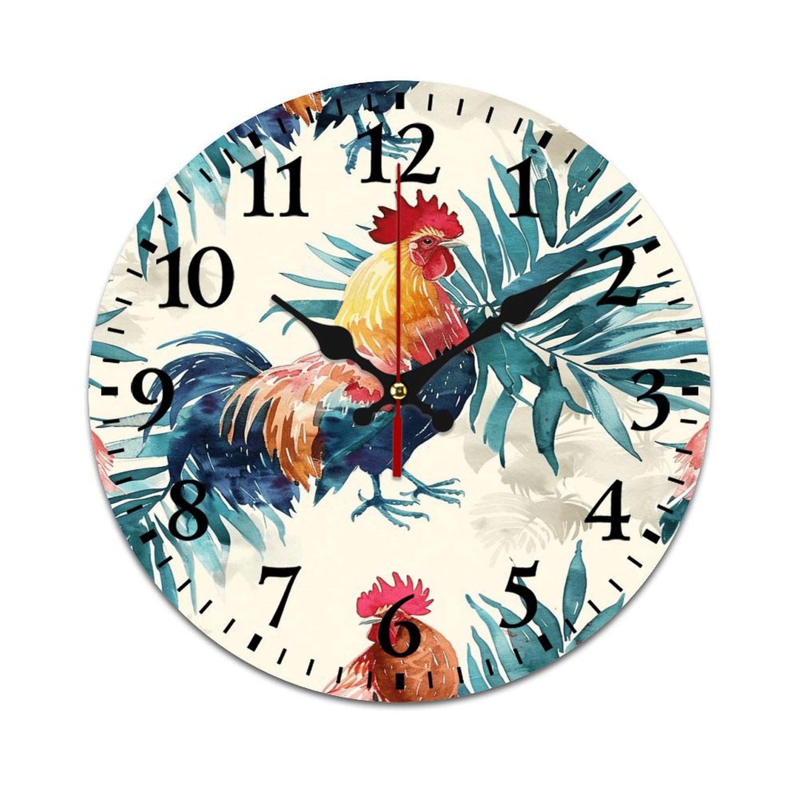 Oil Rooster Wall Clock Modern Design Clocks Wall Hanging Home Office ...
