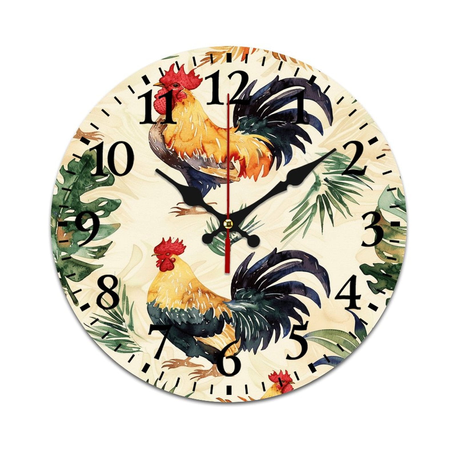 Oil Rooster Wall Clock Modern Design Clocks Wall Hanging Home Office ...