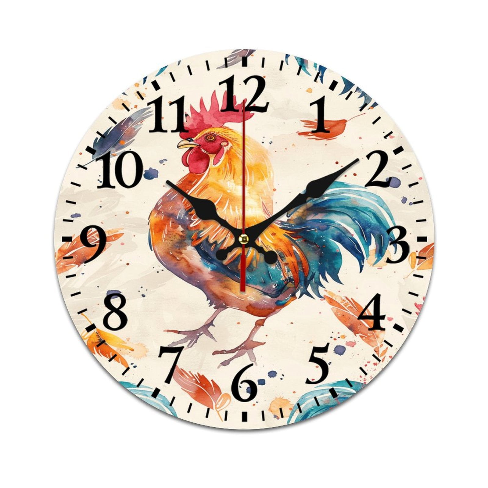 Oil Rooster Wall Clock Modern Design Clocks Wall Hanging Home Office ...