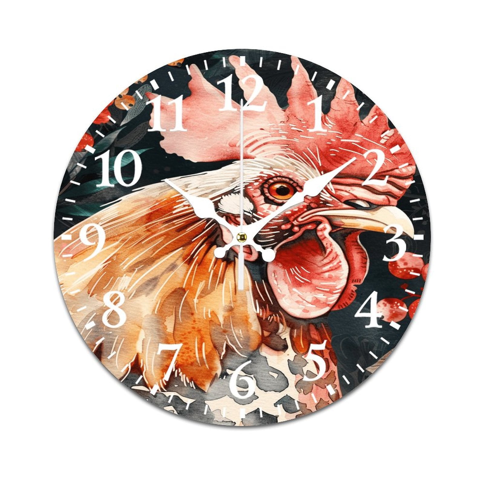 Oil Rooster Wall Clock Modern Design Clocks Wall Hanging Home Office ...