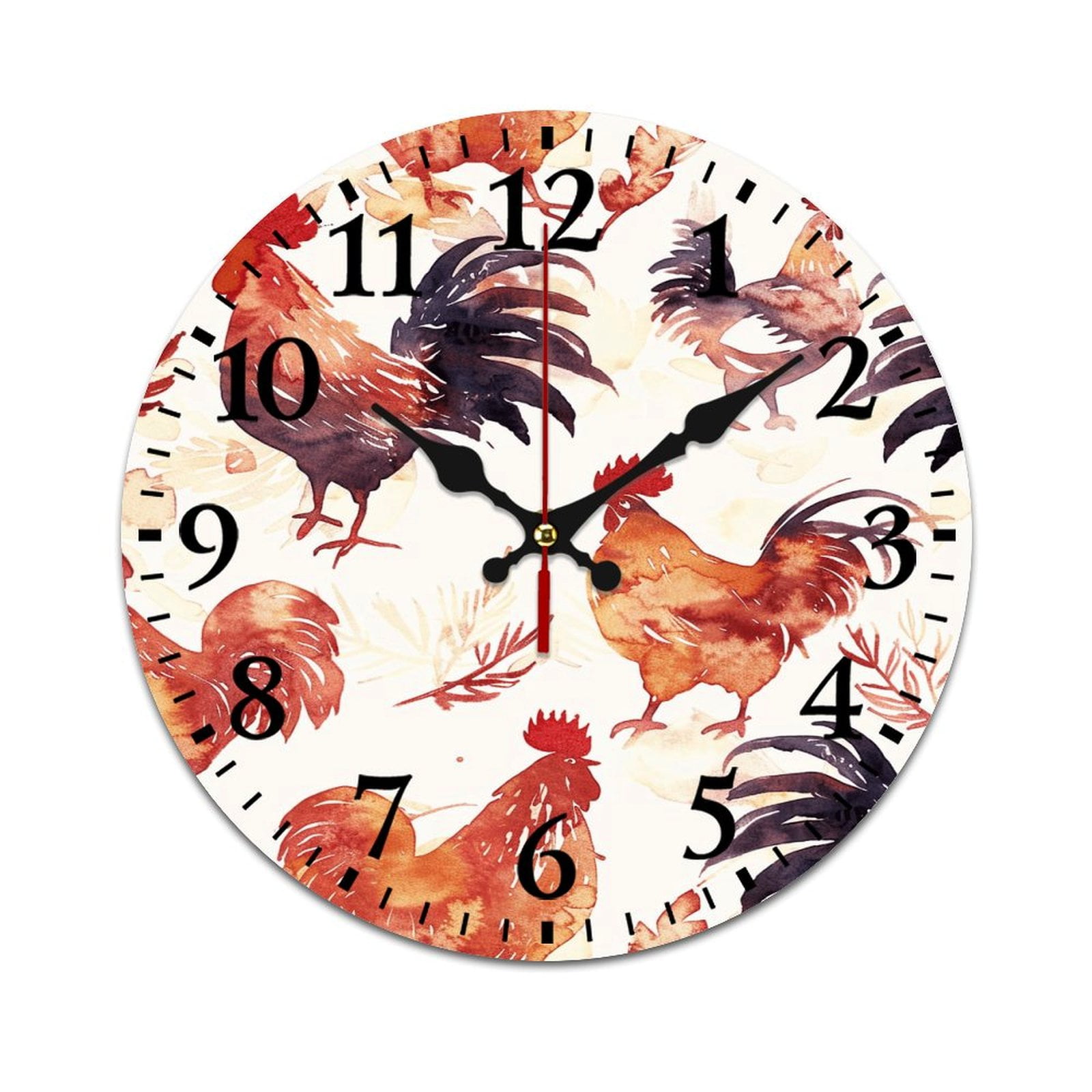 Oil Rooster Wall Clock Modern Design Clocks Wall Hanging Home Office ...