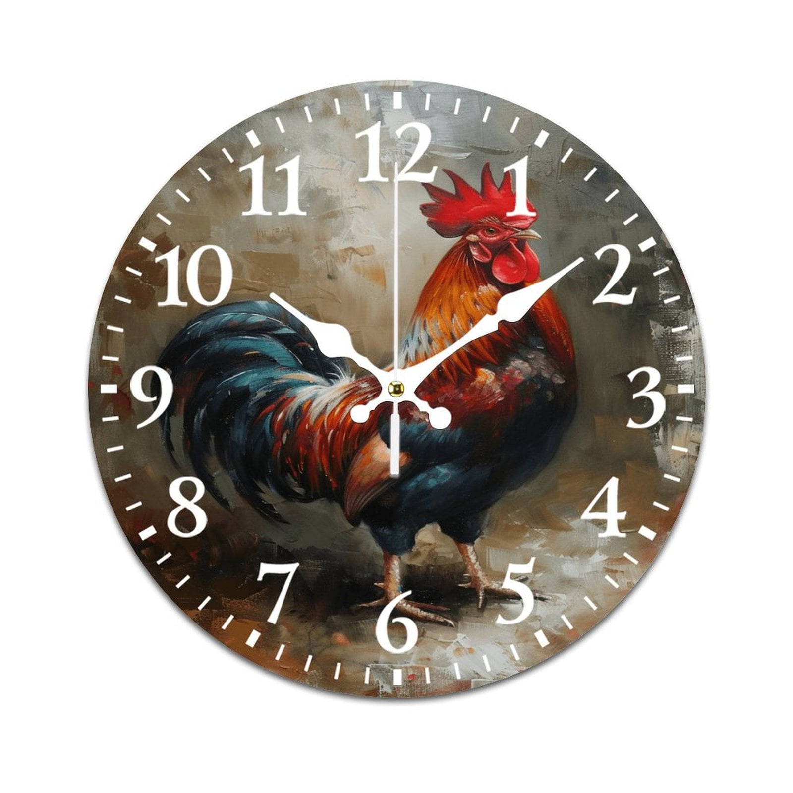 Oil Rooster Wall Clock Modern Design Clocks Wall Hanging Home Office ...