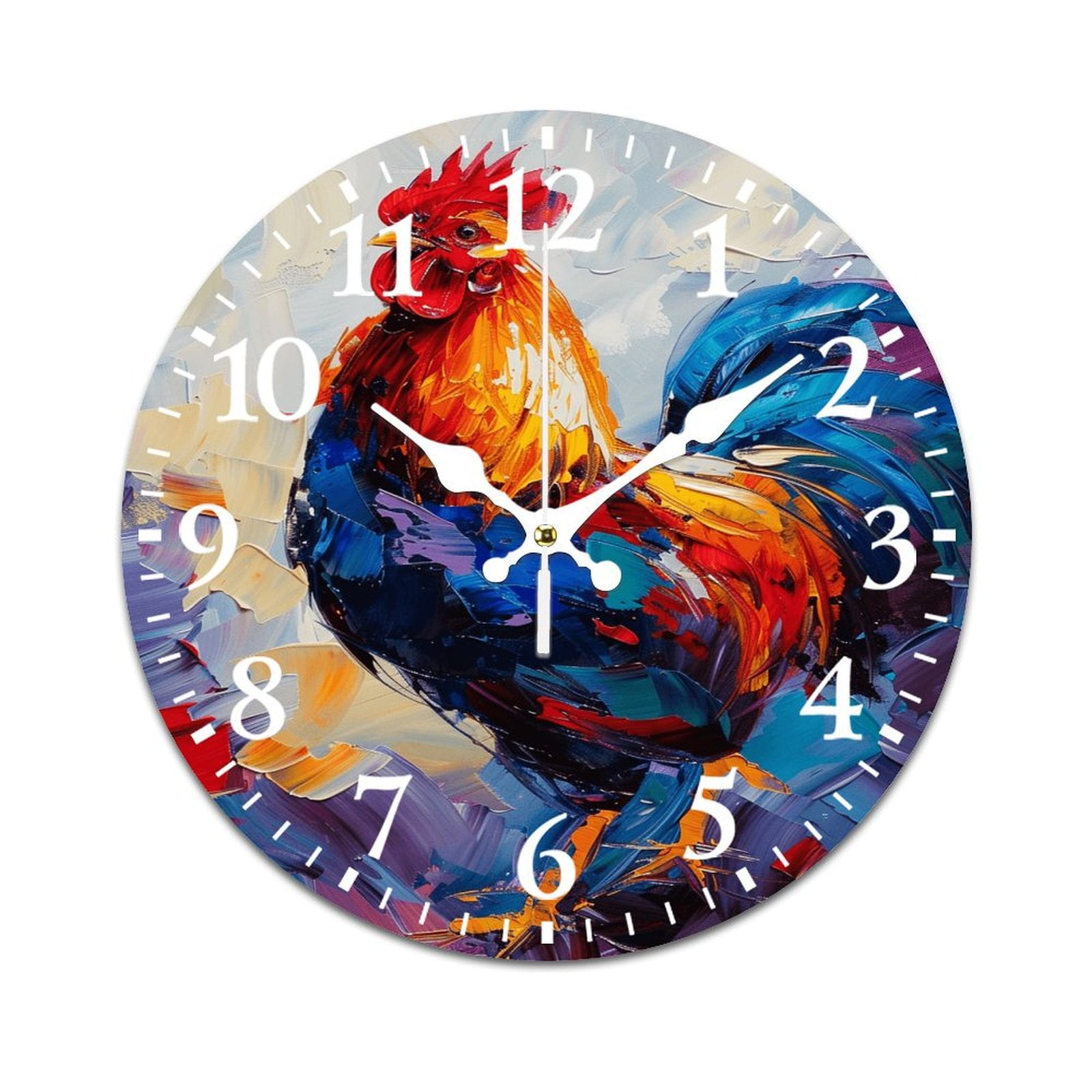 Oil Rooster Wall Clock Modern Design Clocks Wall Hanging Home Office ...