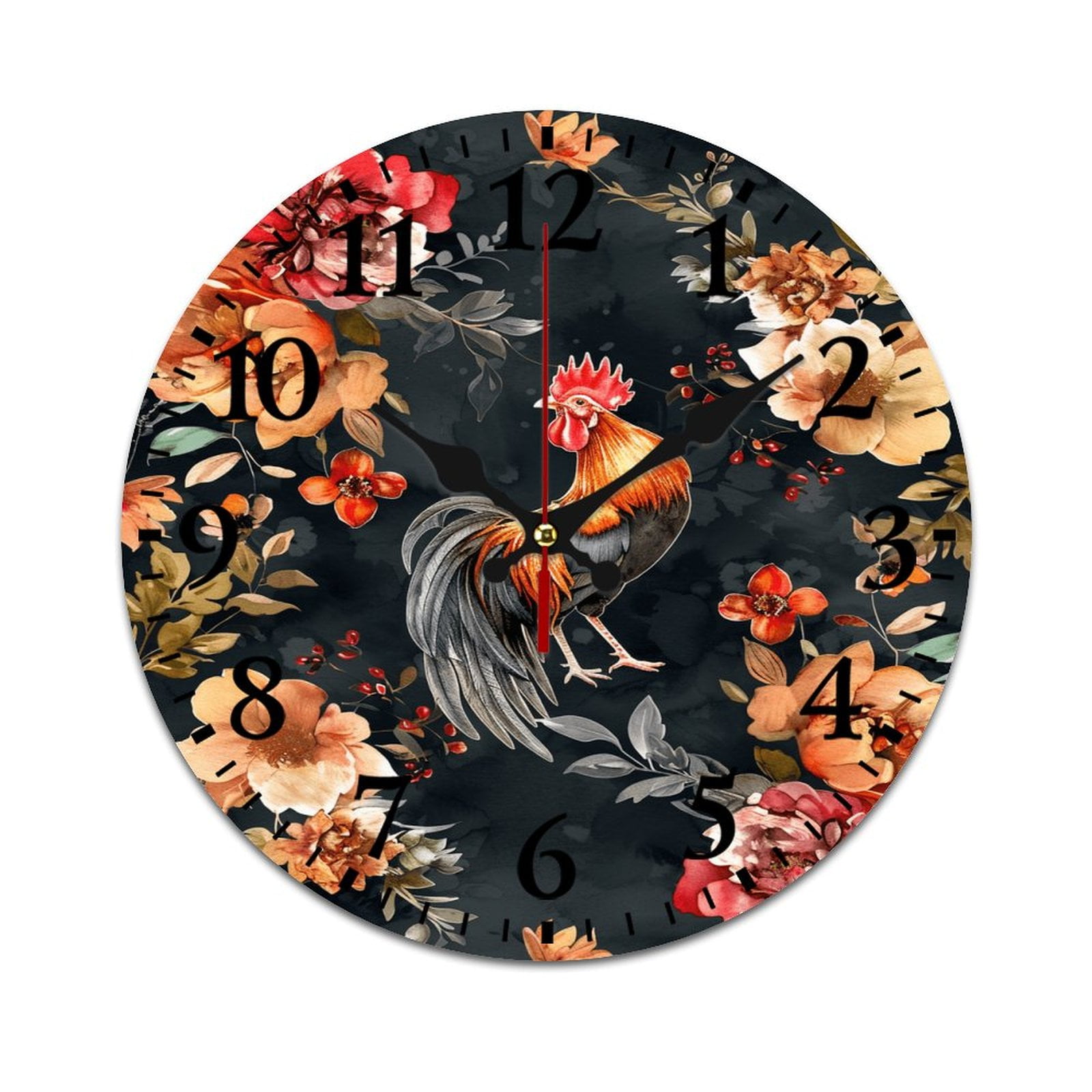Oil Rooster Wall Clock Modern Design Clocks Wall Hanging Home Office ...