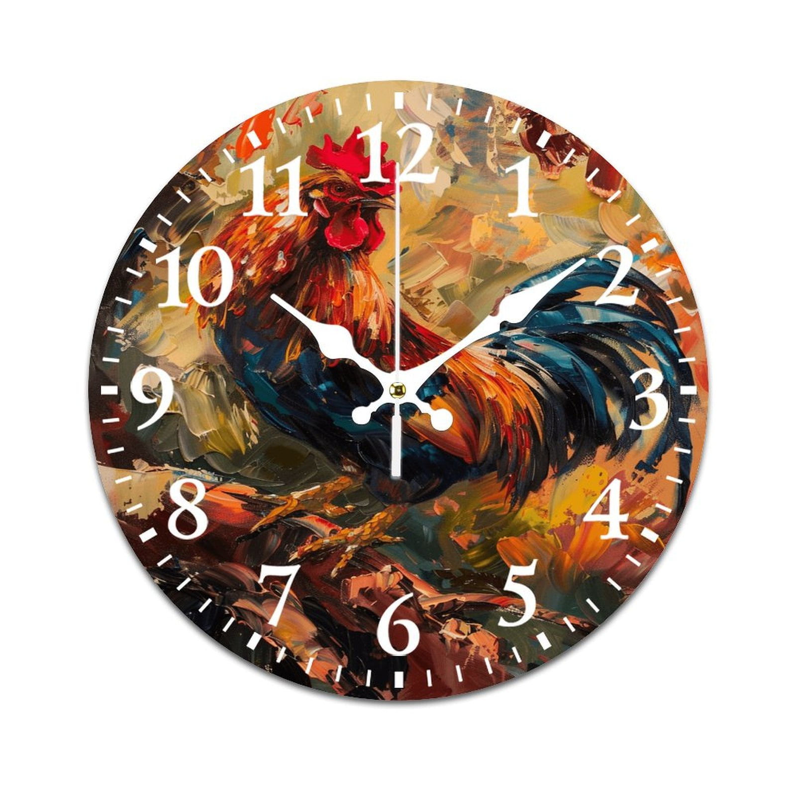Oil Rooster Wall Clock Modern Design Clocks Wall Hanging Home Office ...
