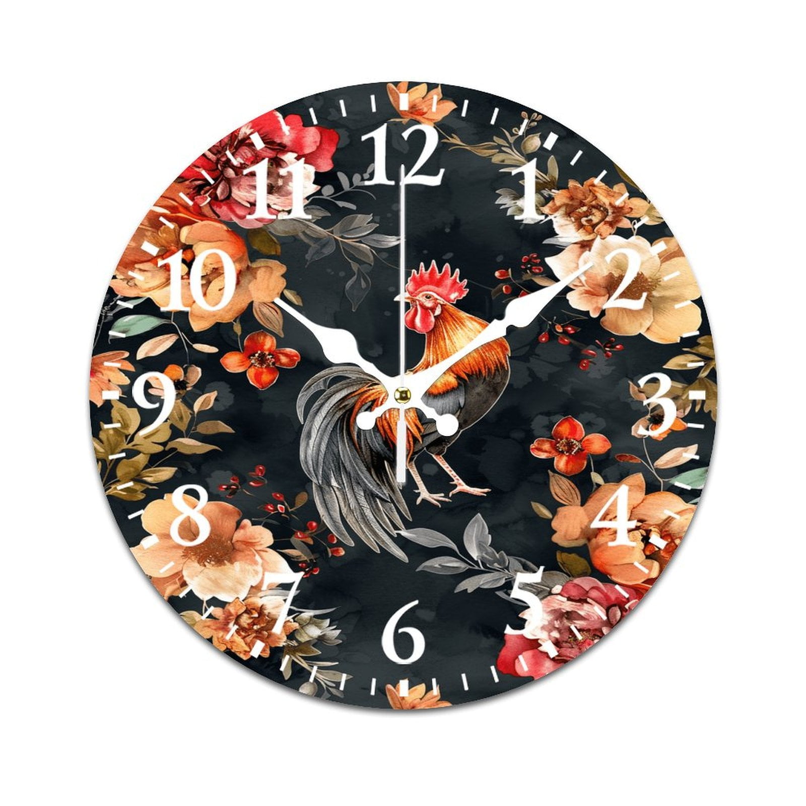 Oil Rooster Wall Clock Modern Design Clocks Wall Hanging Home Office ...