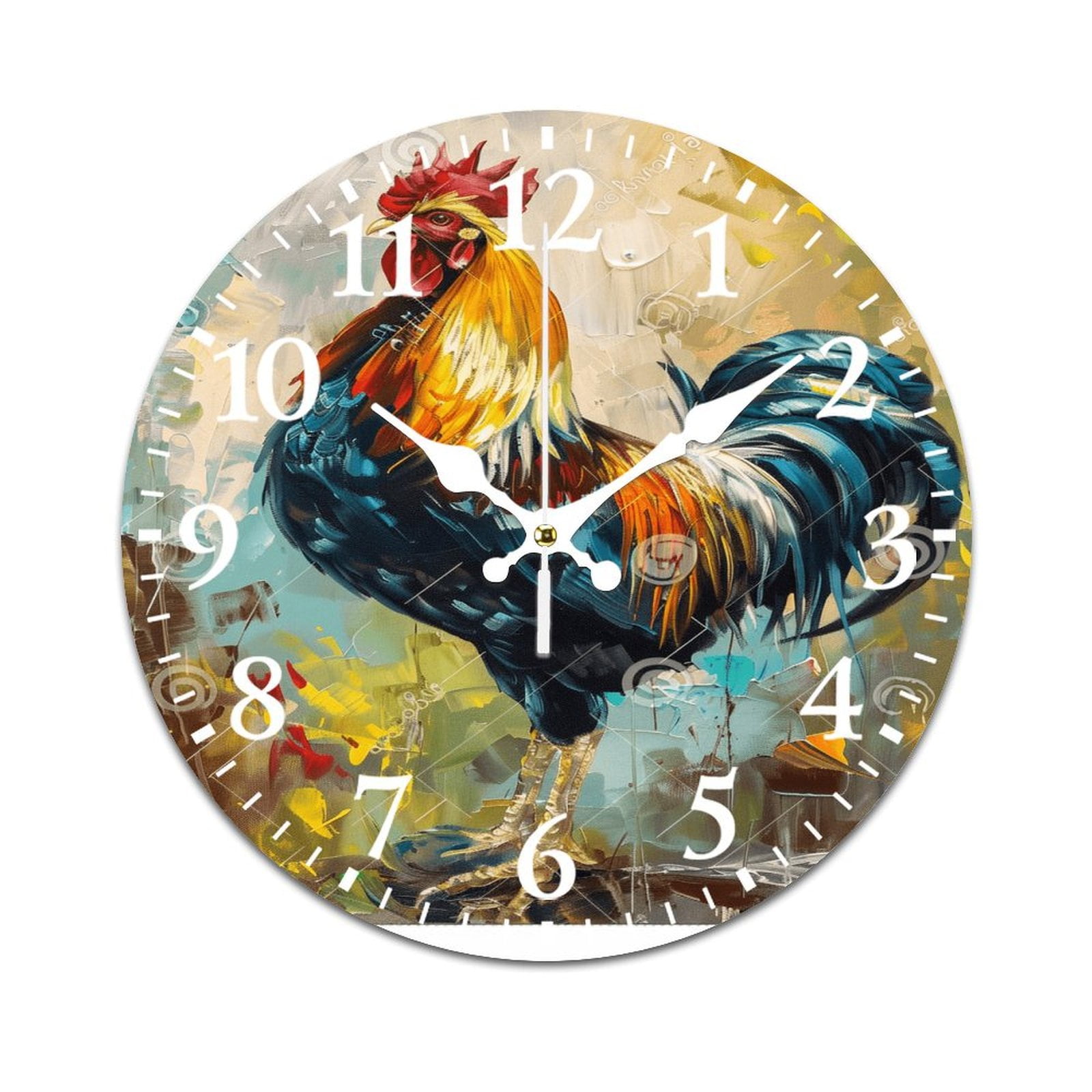 Oil Rooster Wall Clock Modern Design Clocks Wall Hanging Home Office ...