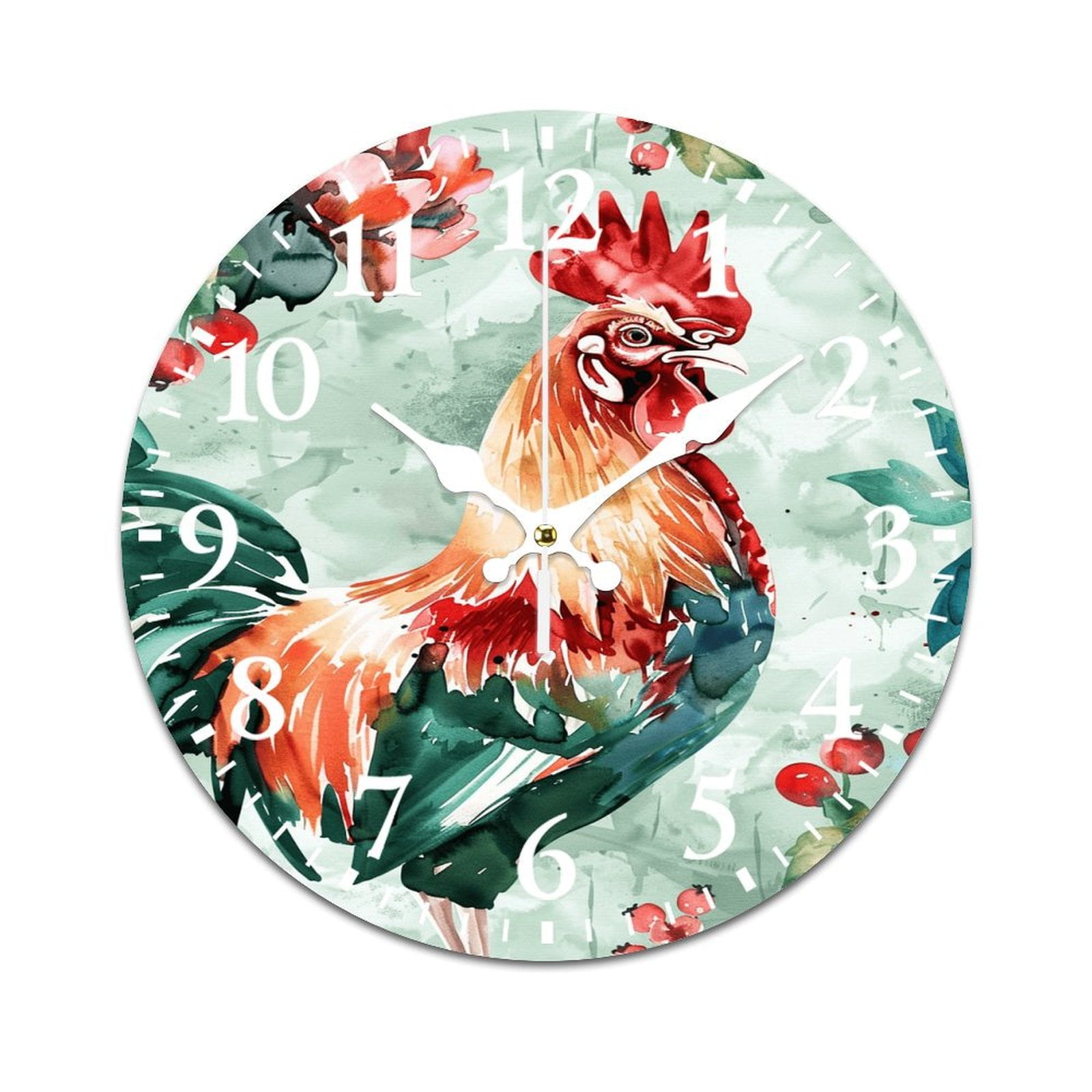 Oil Rooster Wall Clock Modern Design Clocks Wall Hanging Home Office ...