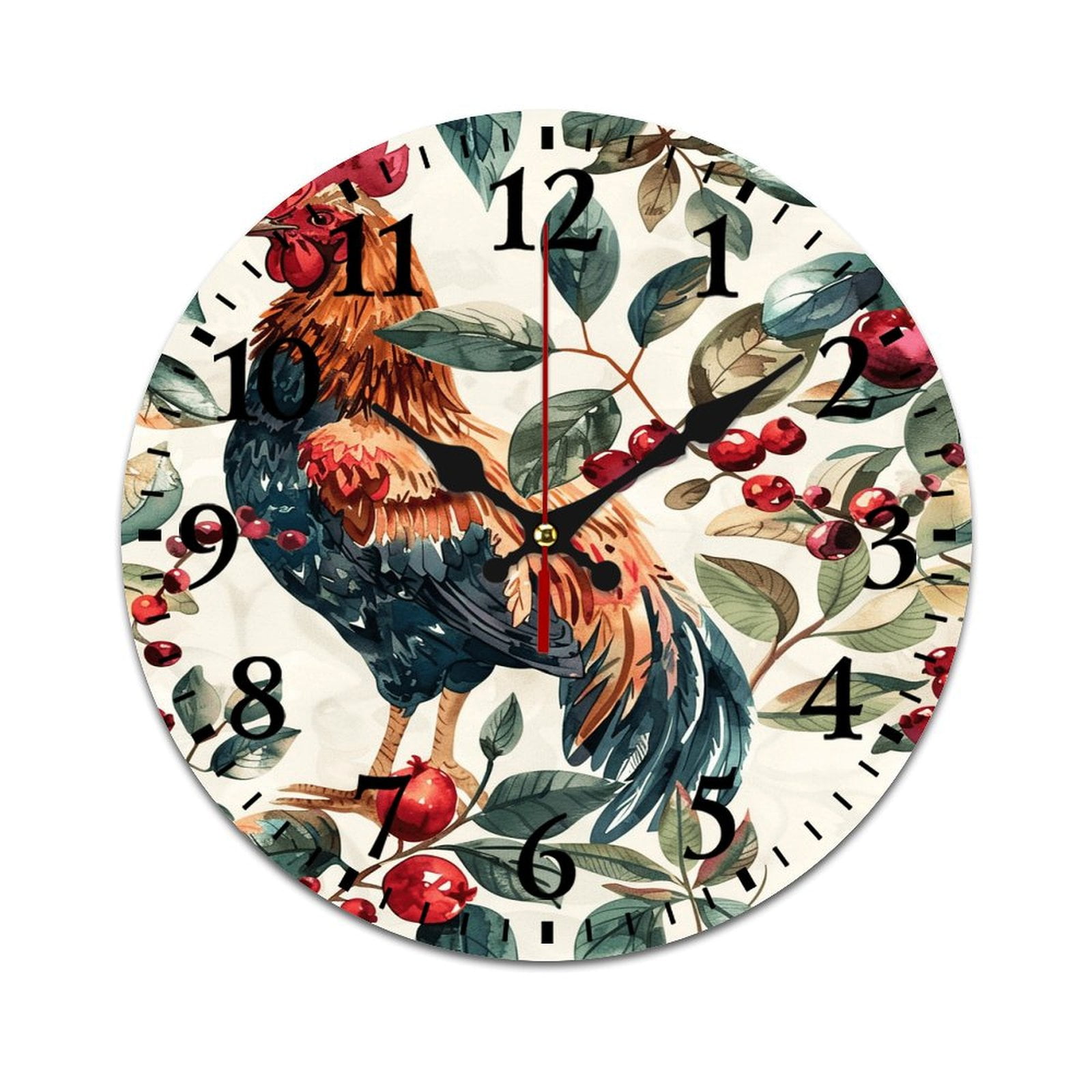 Oil Rooster Wall Clock Modern Design Clocks Wall Hanging Home Office ...