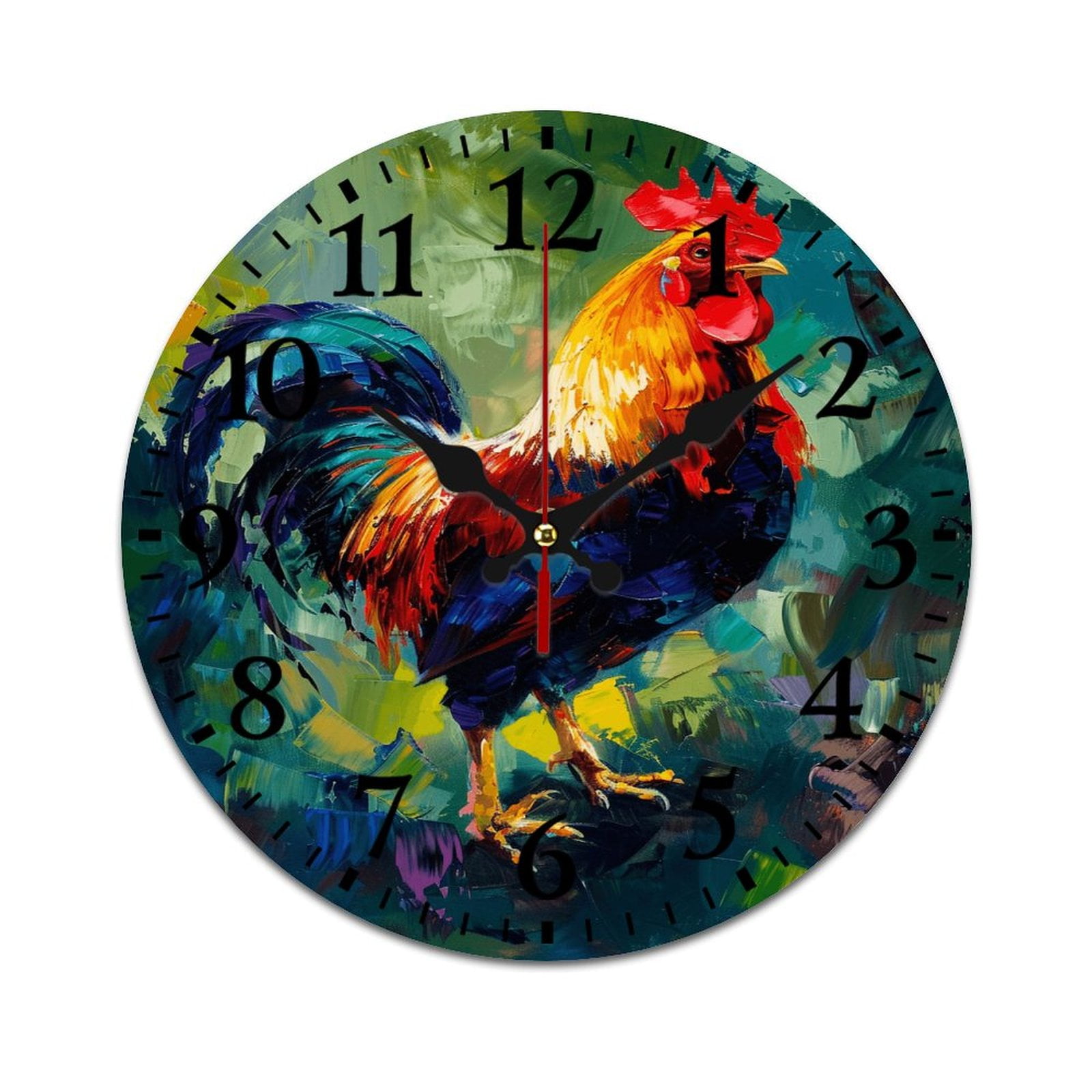 Oil Rooster Wall Clock Modern Design Clocks Wall Hanging Home Office ...
