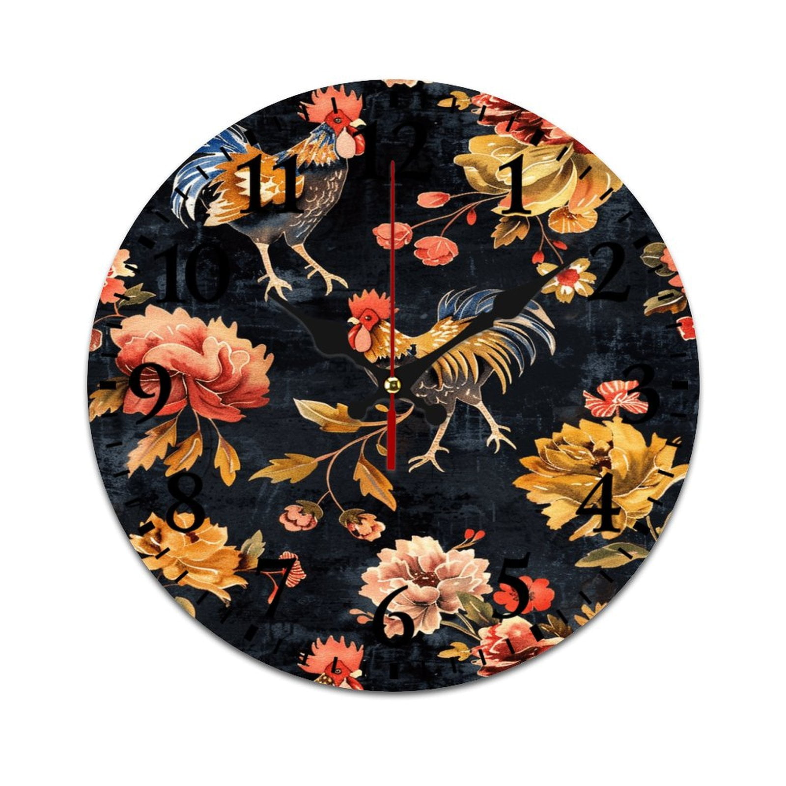 Oil Rooster Wall Clock Modern Design Clocks Wall Hanging Home Office ...