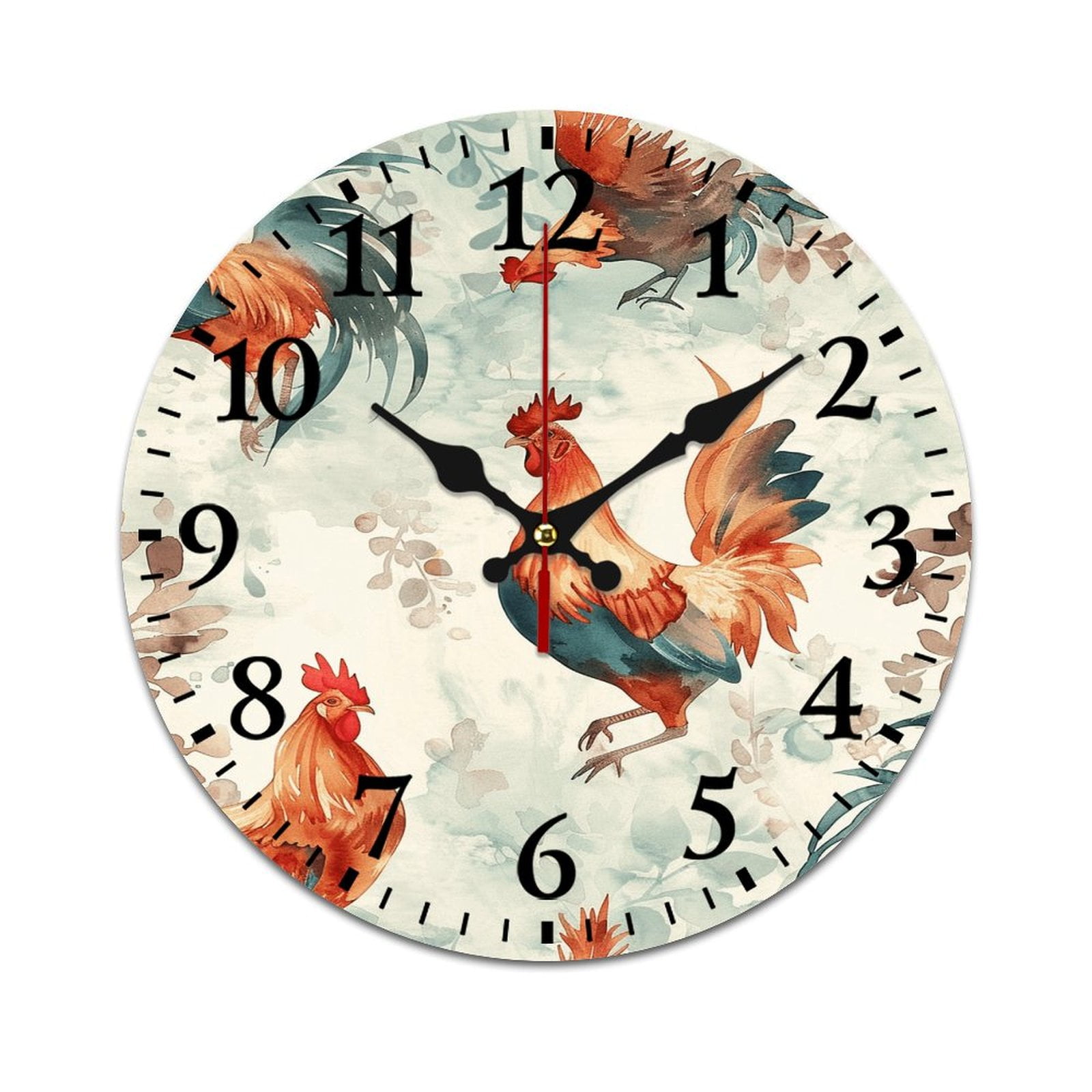 Oil Rooster Wall Clock Modern Design Clocks Wall Hanging Home Office ...