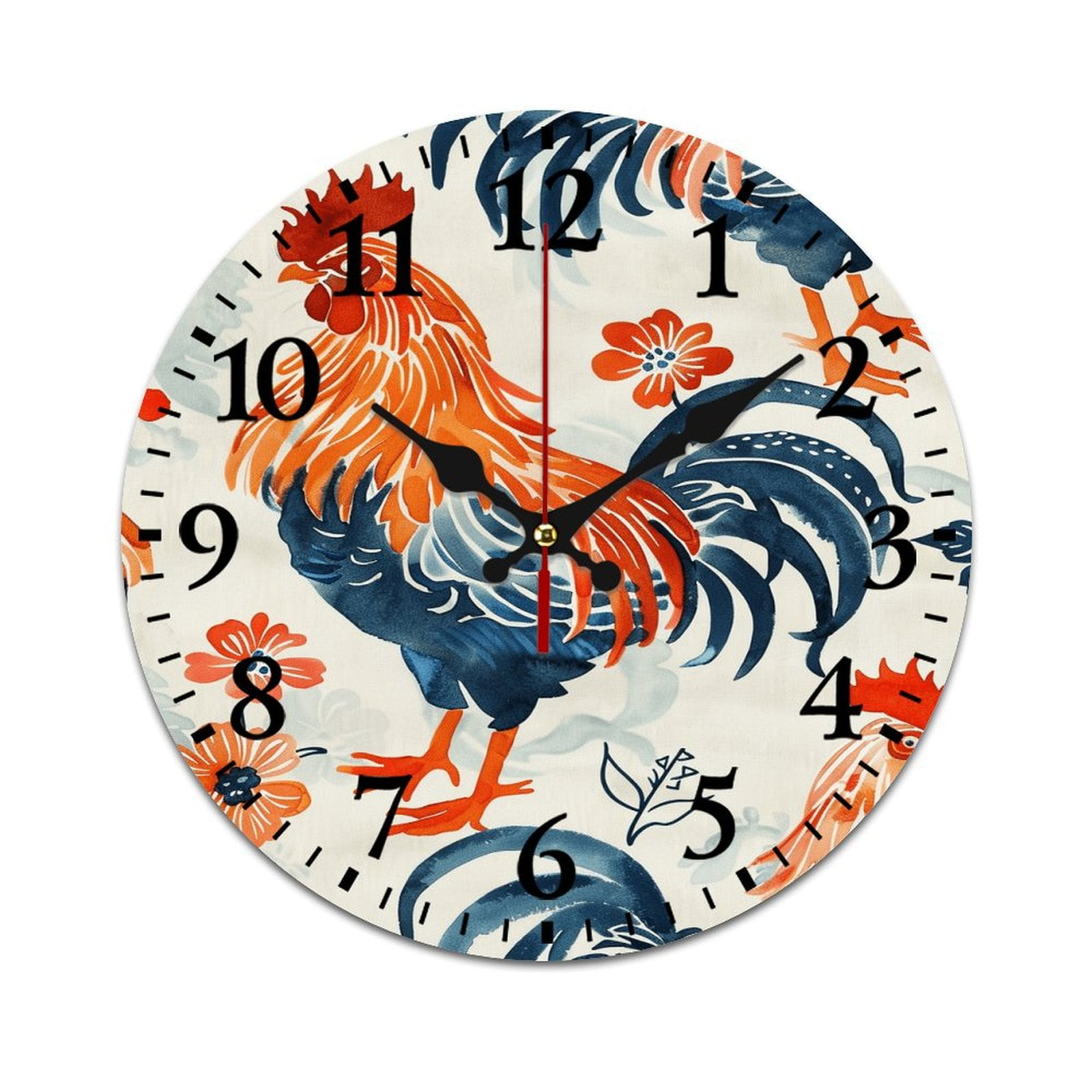 Oil Rooster Wall Clock Modern Design Clocks Wall Hanging Home Office ...