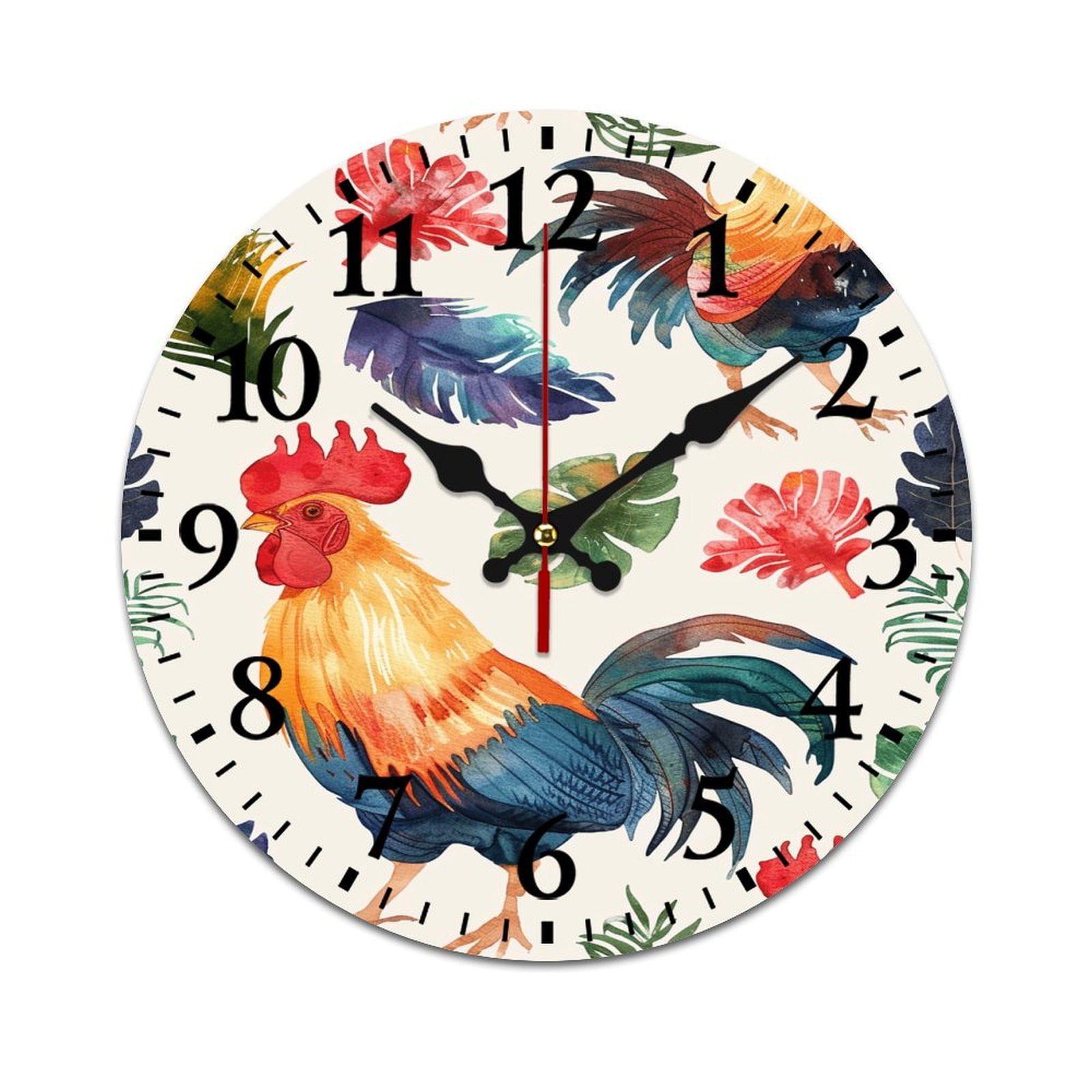 Oil Rooster Wall Clock Modern Design Clocks Wall Hanging Home Office ...