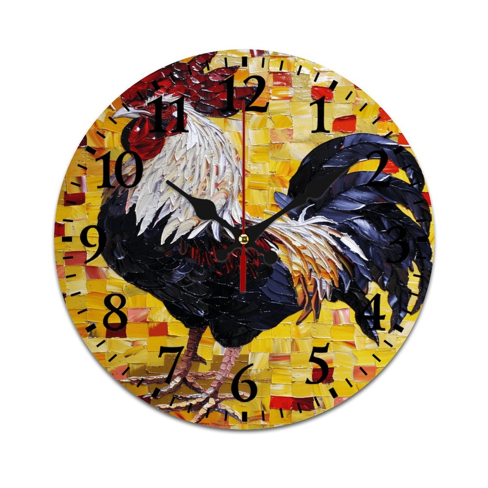 Oil Rooster Wall Clock Modern Design Clocks Wall Hanging Home Office ...