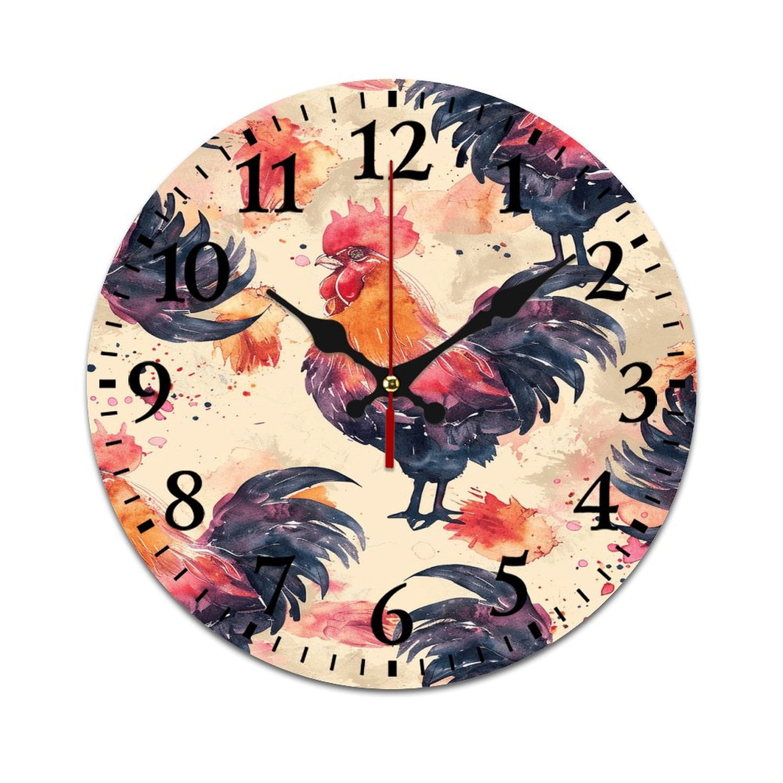 Oil Rooster Wall Clock Modern Design Clocks Wall Hanging Home Office ...