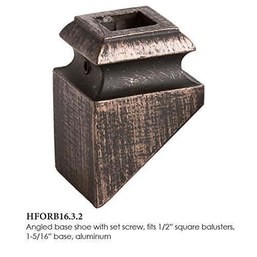 Oil Rubbed Bronze 16.3.2 Angled Base Shoes for 1/2 inch Square Iron ...