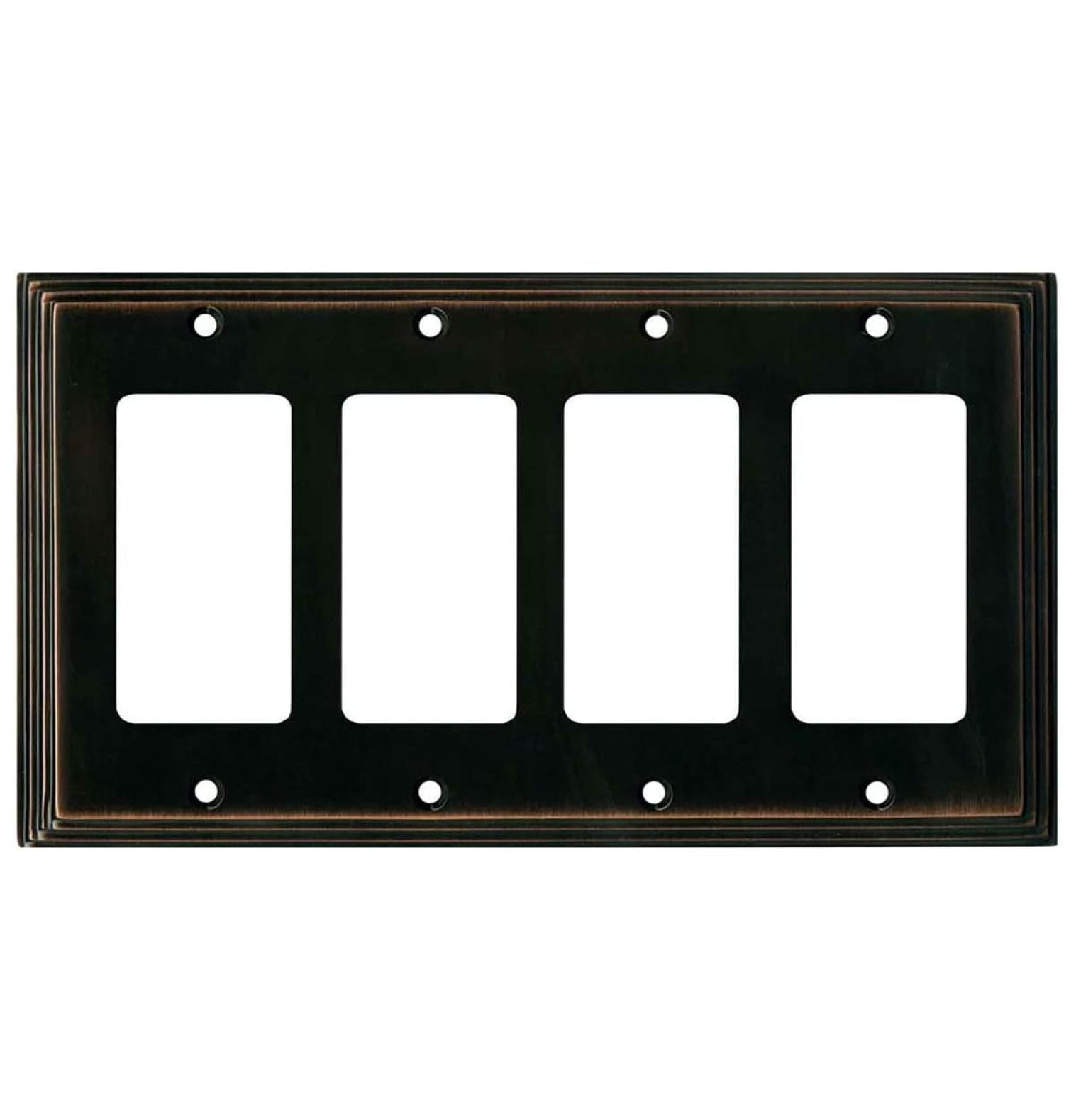 Oil Rubbed Bronze Art Deco Step Light Switch Cover | 4 GFI Rocker | 8.5 ...