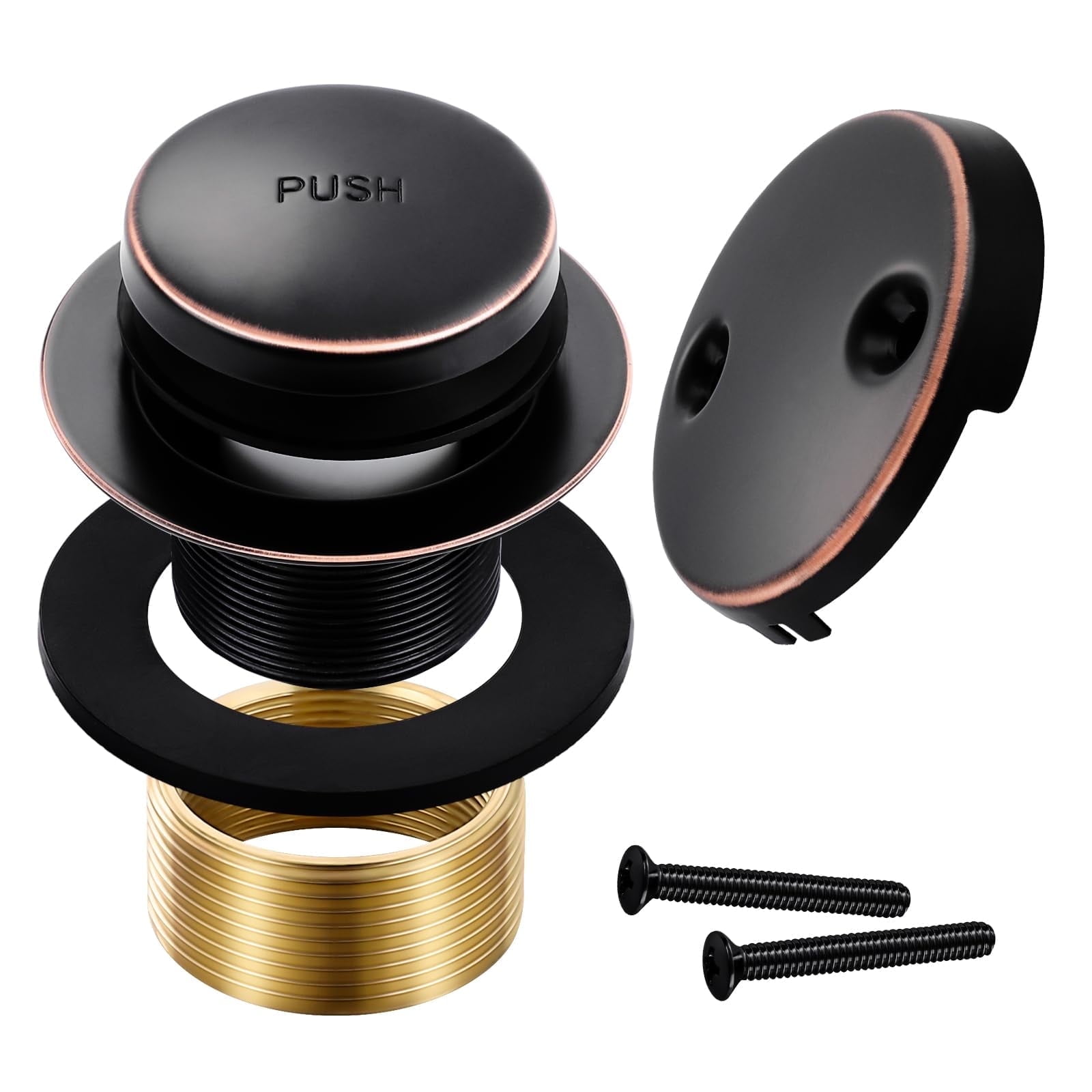 Oil Rubbed Bronze Bathtub Drain Tip-Toe Tub Trim Set with Two-Hole ...