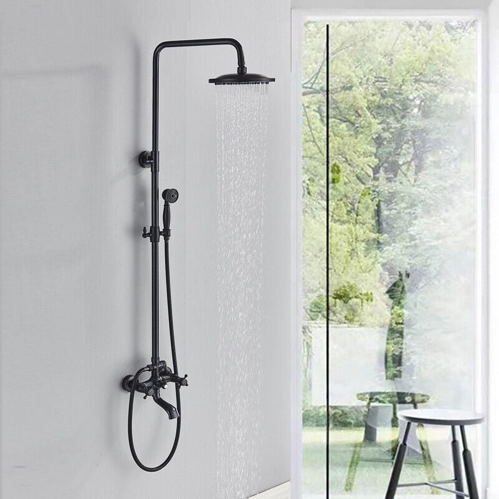 Oil Rubbed Bronze Exposed Shower Faucet Set 8" Rain Head Shower ...