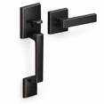 Oil Rubbed Bronze Front Door Handle No Lock Modern Lever Lock ...