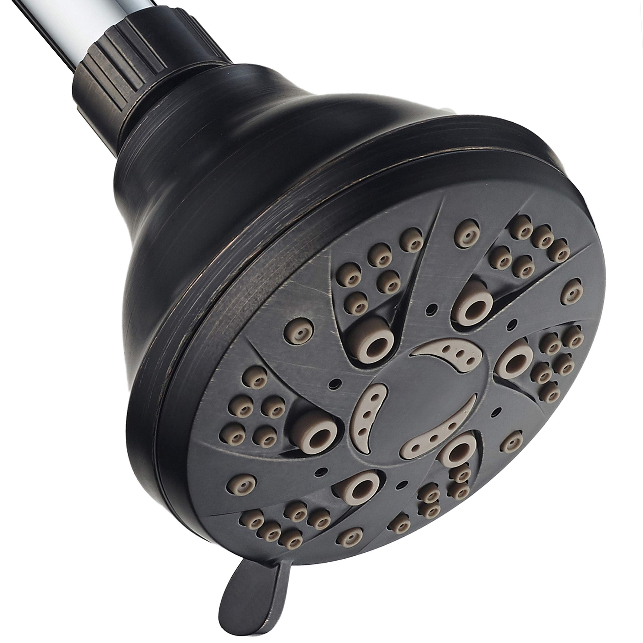 Oil Rubbed Bronze High Pressure 6-Setting Spiral Shower Head-Angle ...